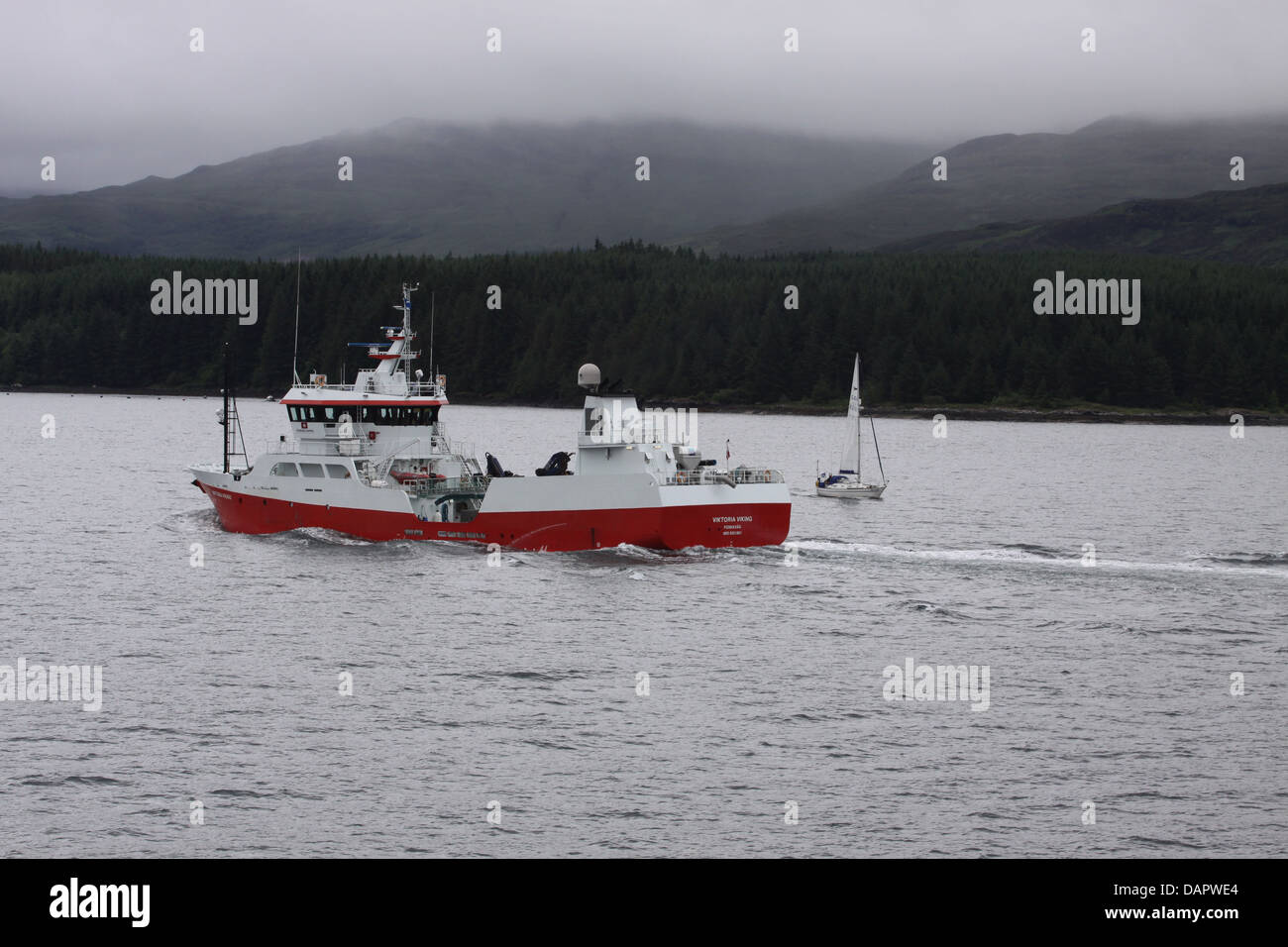live fish carrier Viktoria Viking in Sound of Mull Scotland July 2013 ...