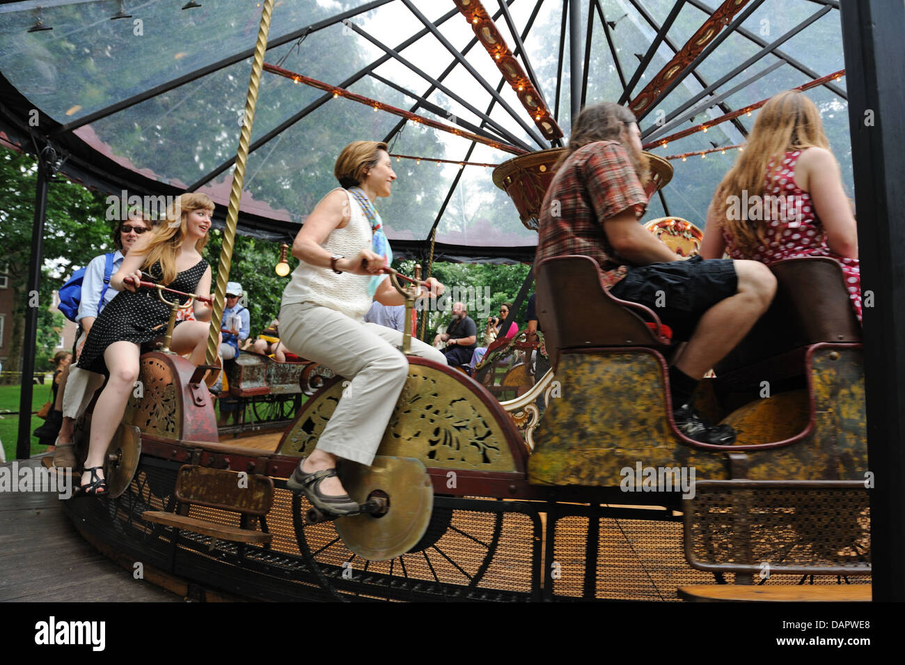 A bicycle carousel at Fete Paradiso, a carnival on Governors Island for ...