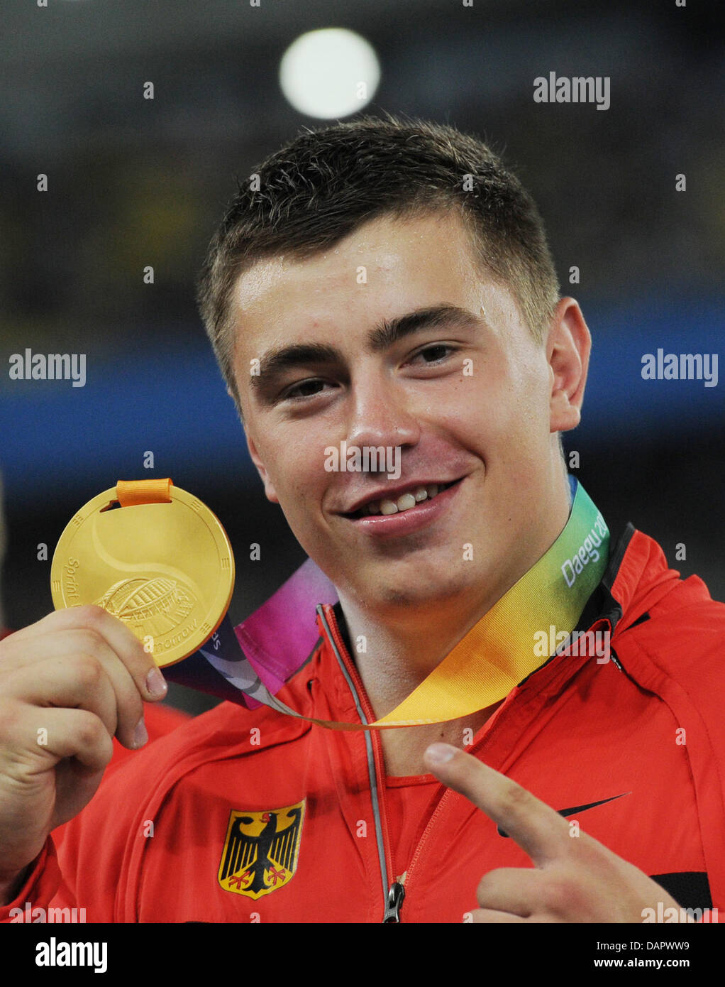 David Storl of Germany wins the gold medal in the Shot Put final at the ...