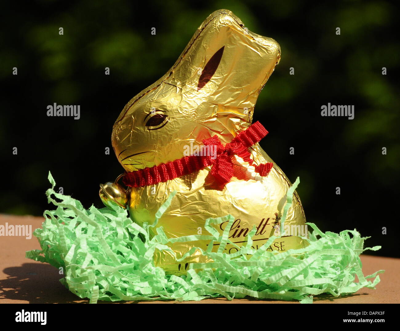 A Lindt chocolate rabbit is set up in Cologne, Germany, 01 September ...