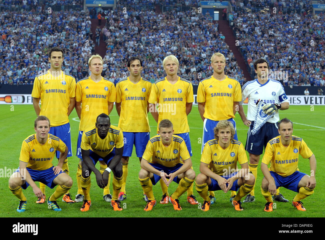 The team of Helsinki pose prior to their 2nd leg Europa League 4th ...