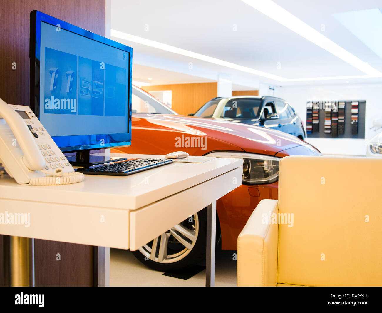 Car Sales Room Office Stock Photo - Alamy