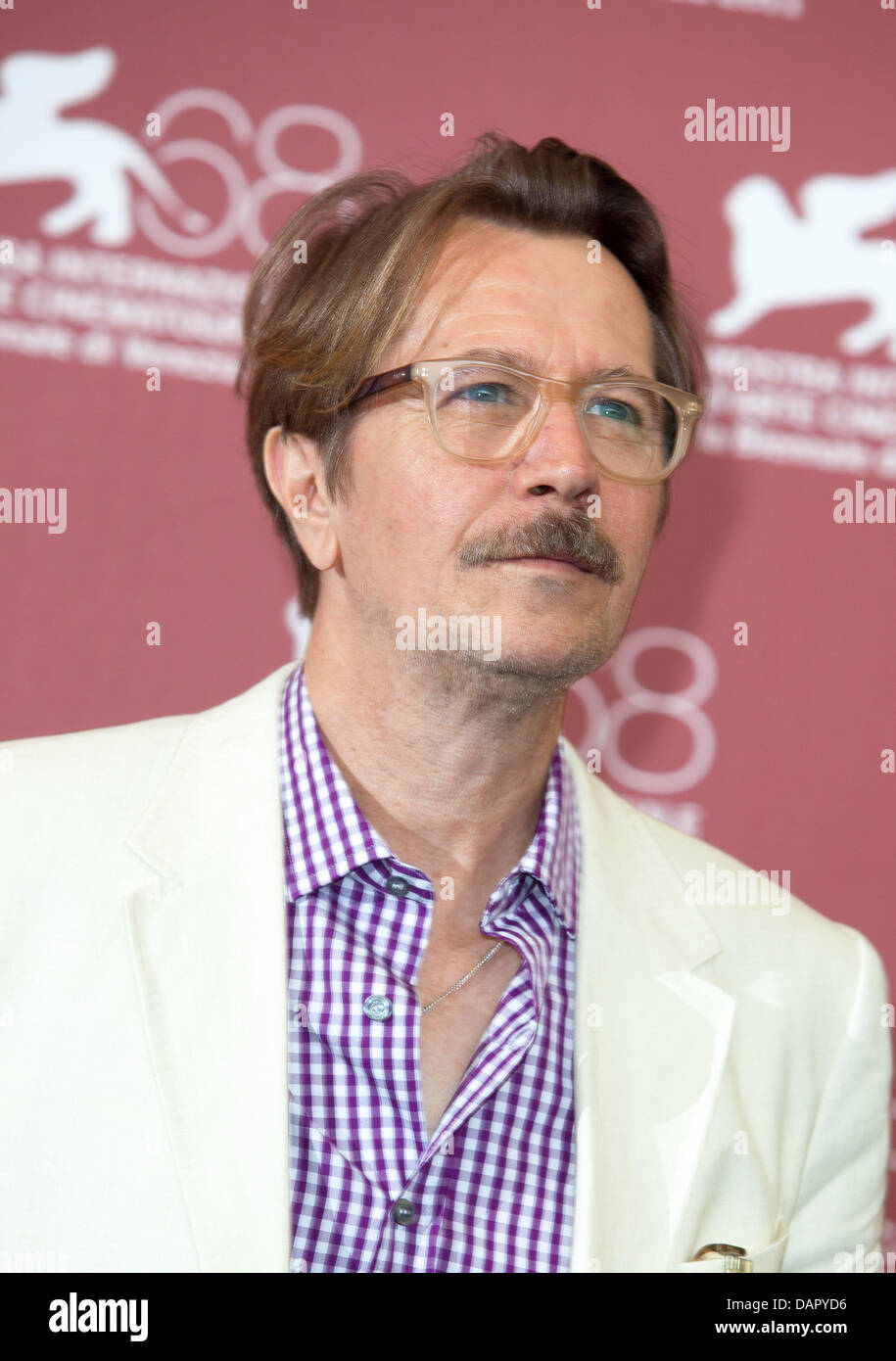 British actor Gary Oldman poses after the press conference for the film ...