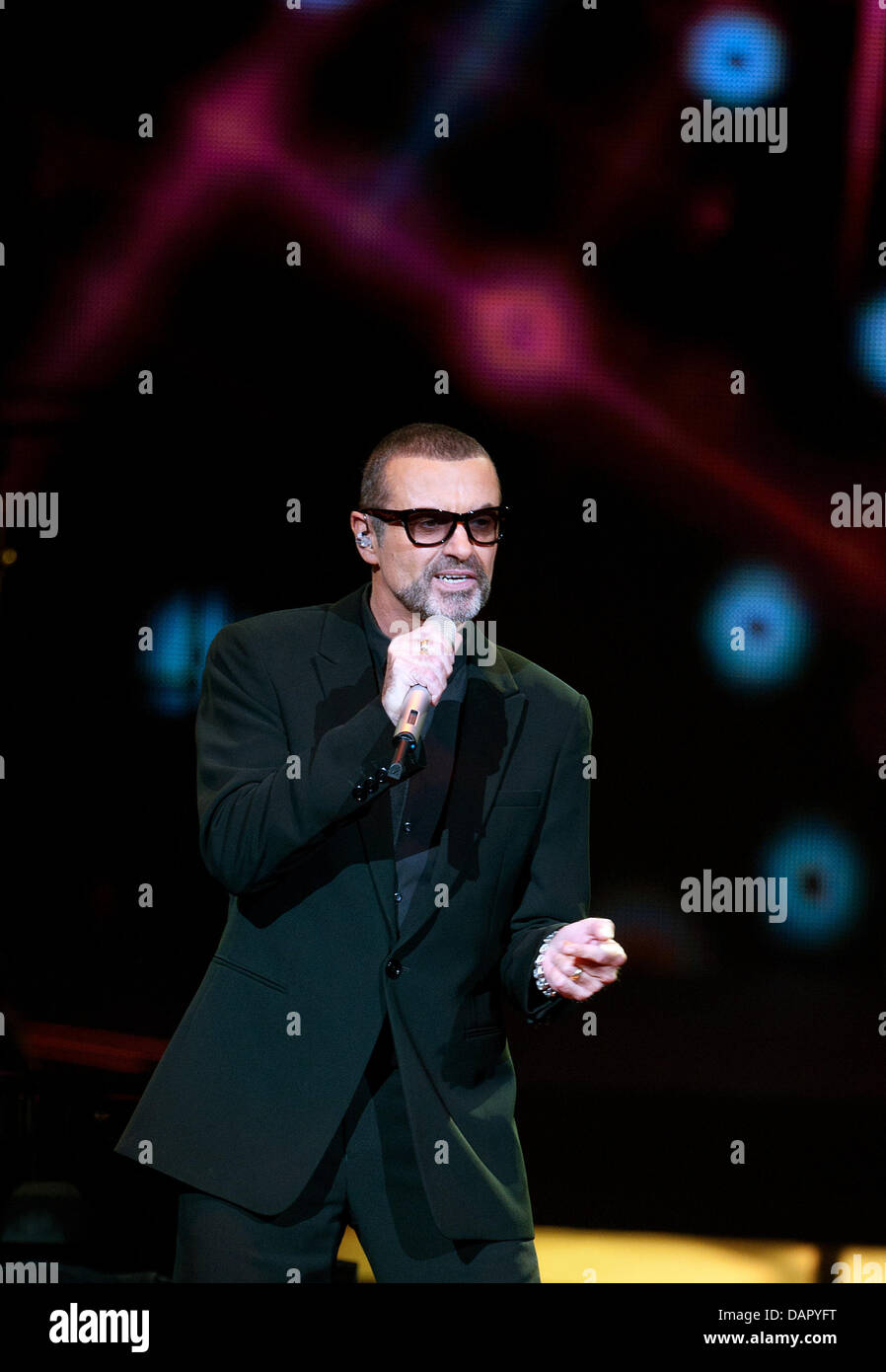 British pop star George Michael performs on stage of the O2-Arena in ...