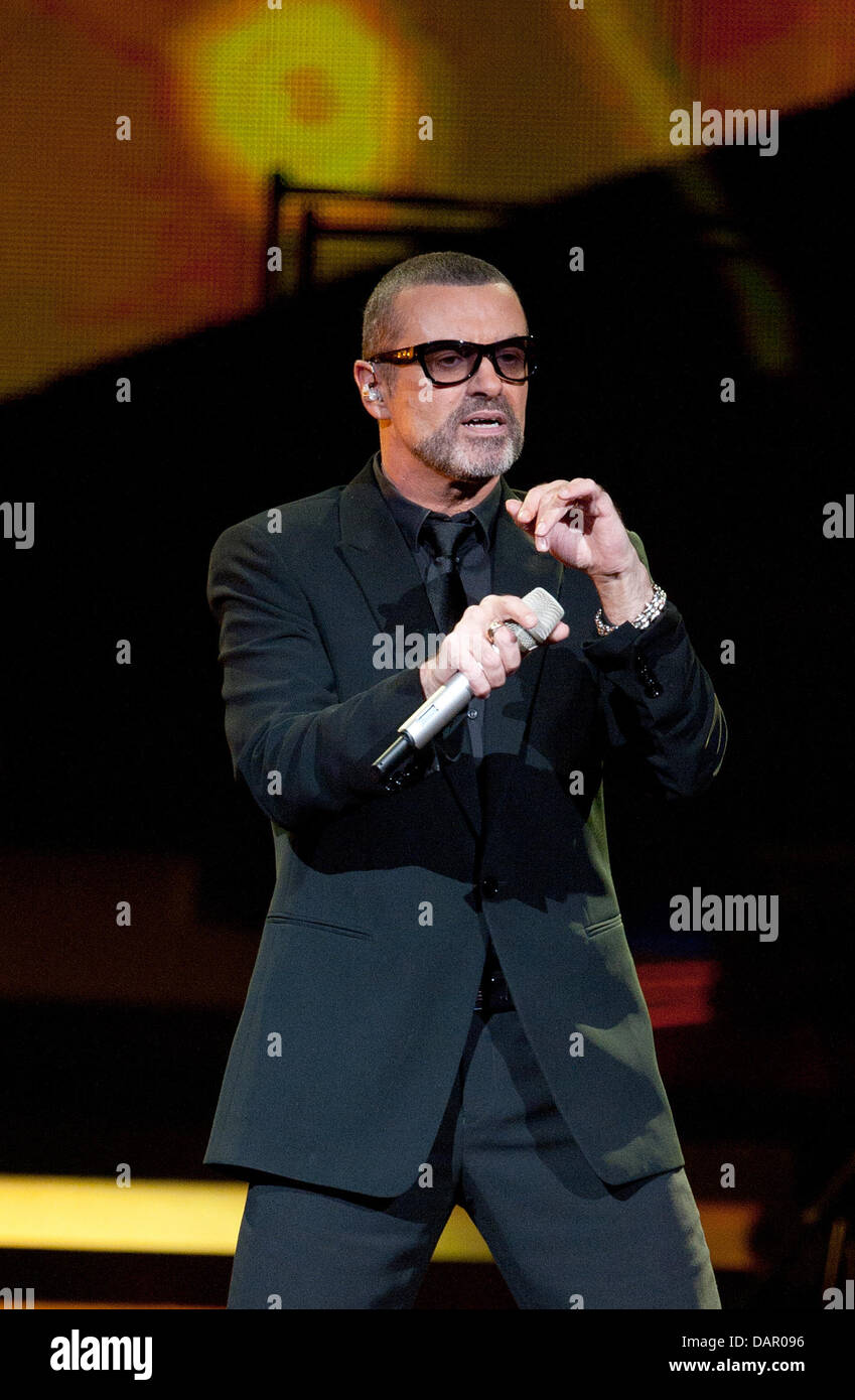 British singer George Michael performs at the O2-Arena venue in Berlin ...