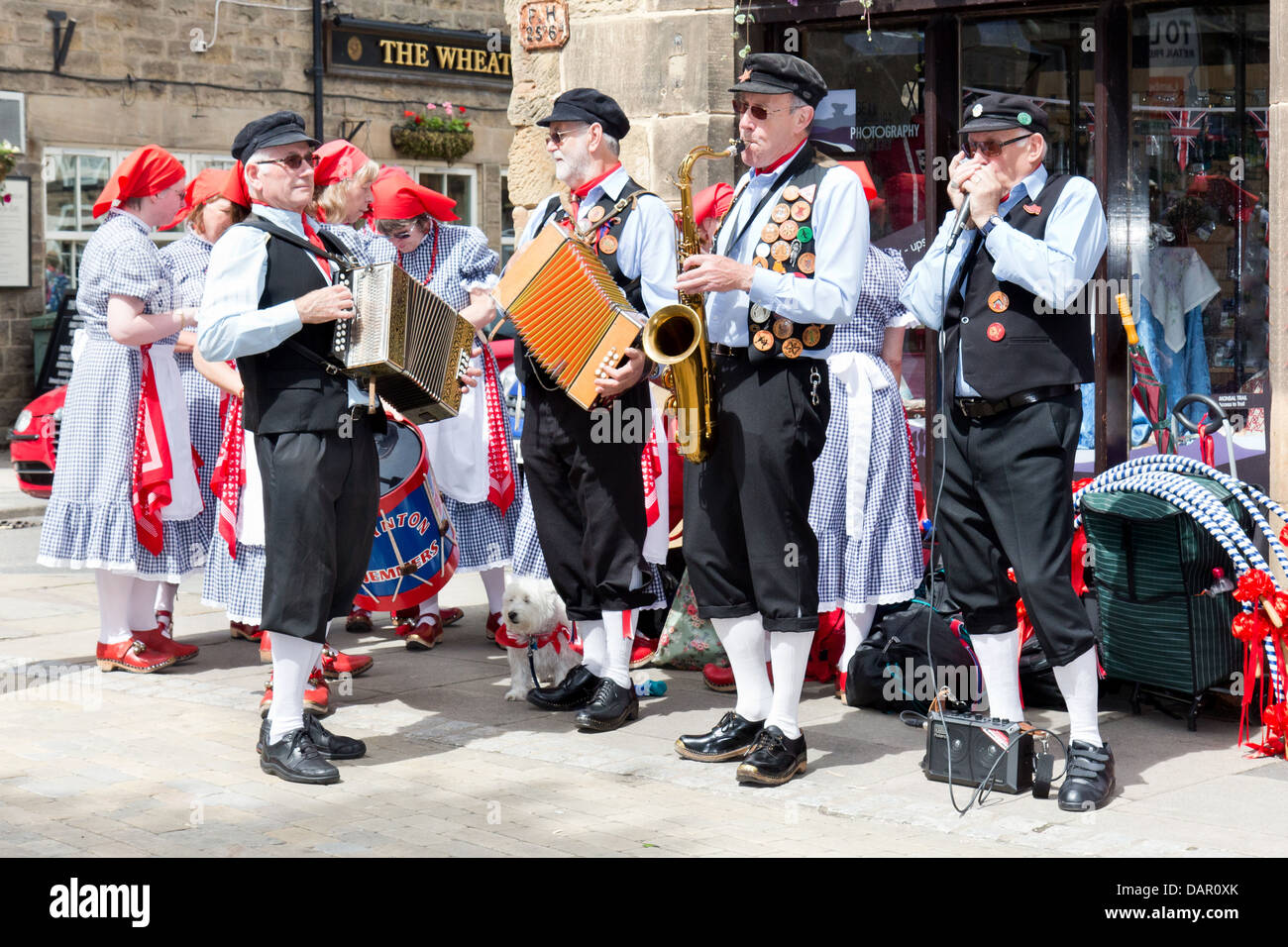 Portrait of a traditional folk band at the Bakewell Day of Dance 2013 ...