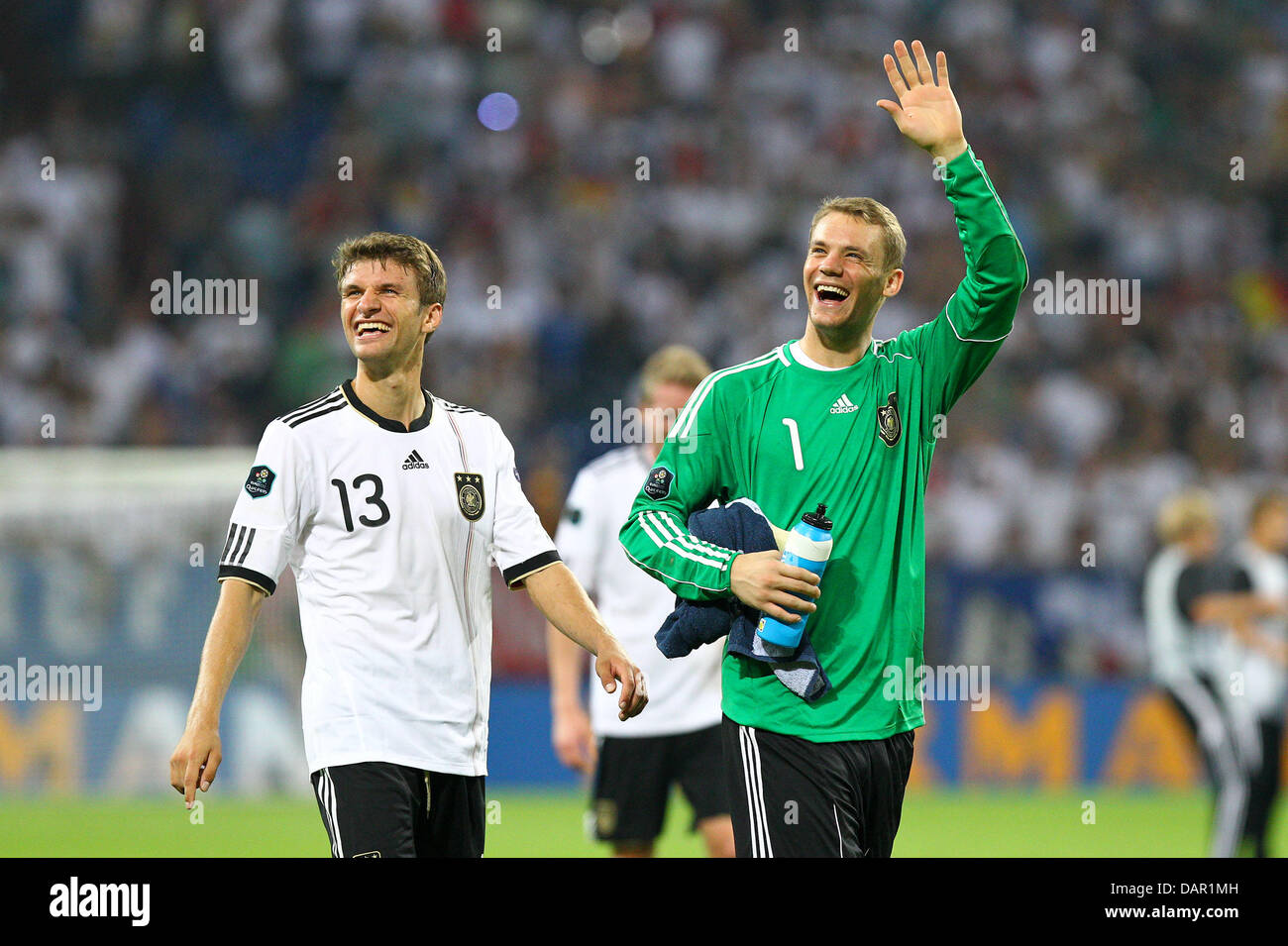 German national soccer players Thomas Mueller and Manuel Neuer (L-R ...