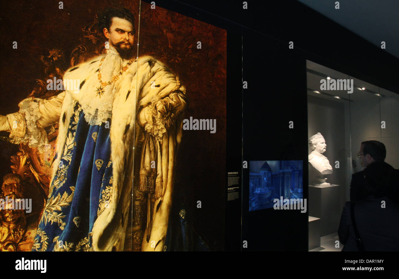 A portrait of King Ludwig II is on display at the Museum of the ...