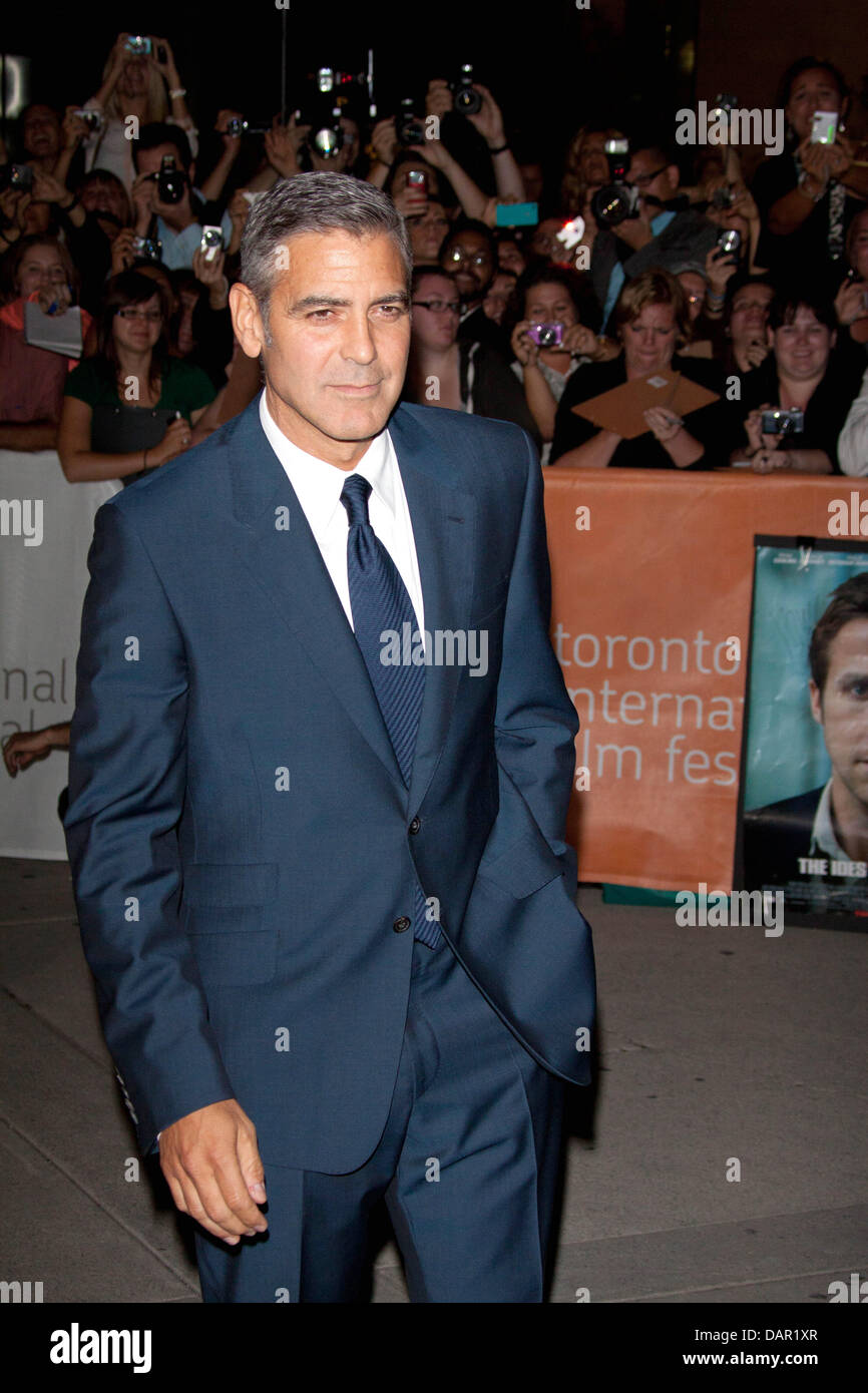 US director/actor George Clooney arrives for the premiere of "The Ides ...