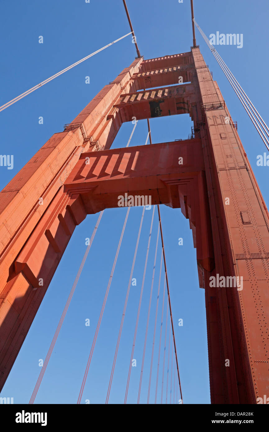 View of the South Tower of the Golden Gate Bridge San Francisco Stock ...