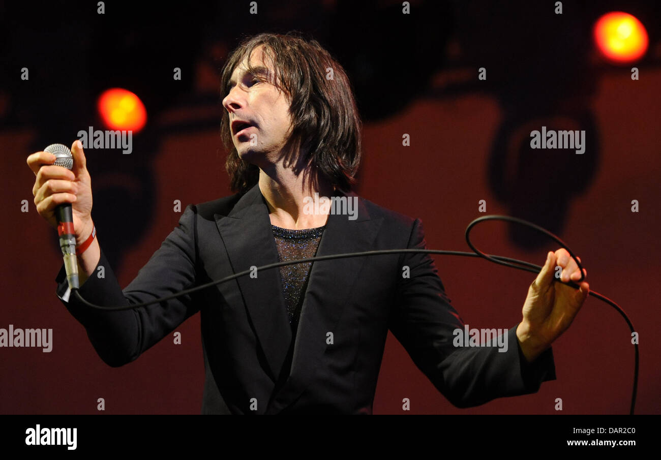 Bobby Gillespie, singer of the Scottish band Prima Scream, performs ...