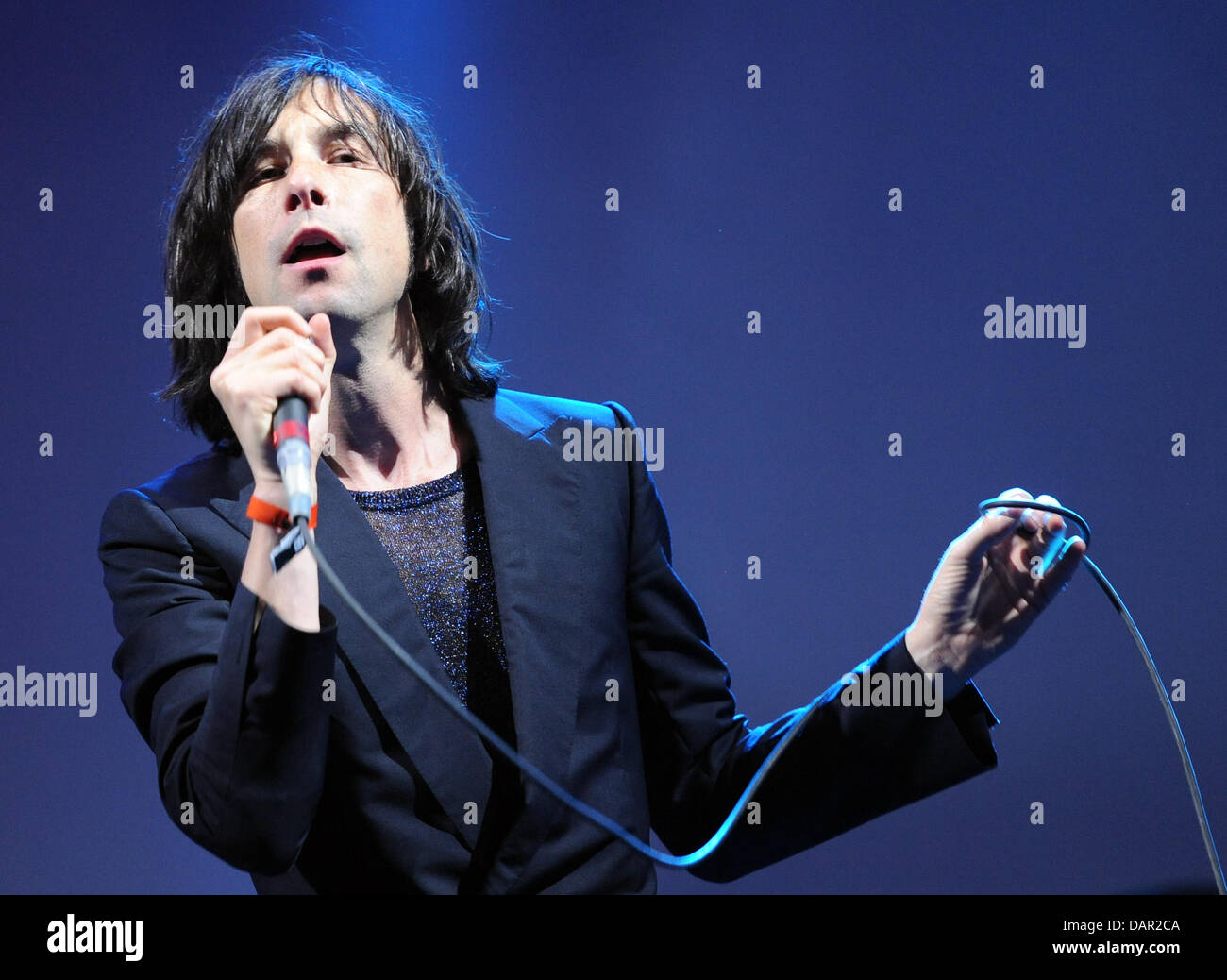 Bobby Gillespie, singer of the Scottish band Prima Scream, performs ...