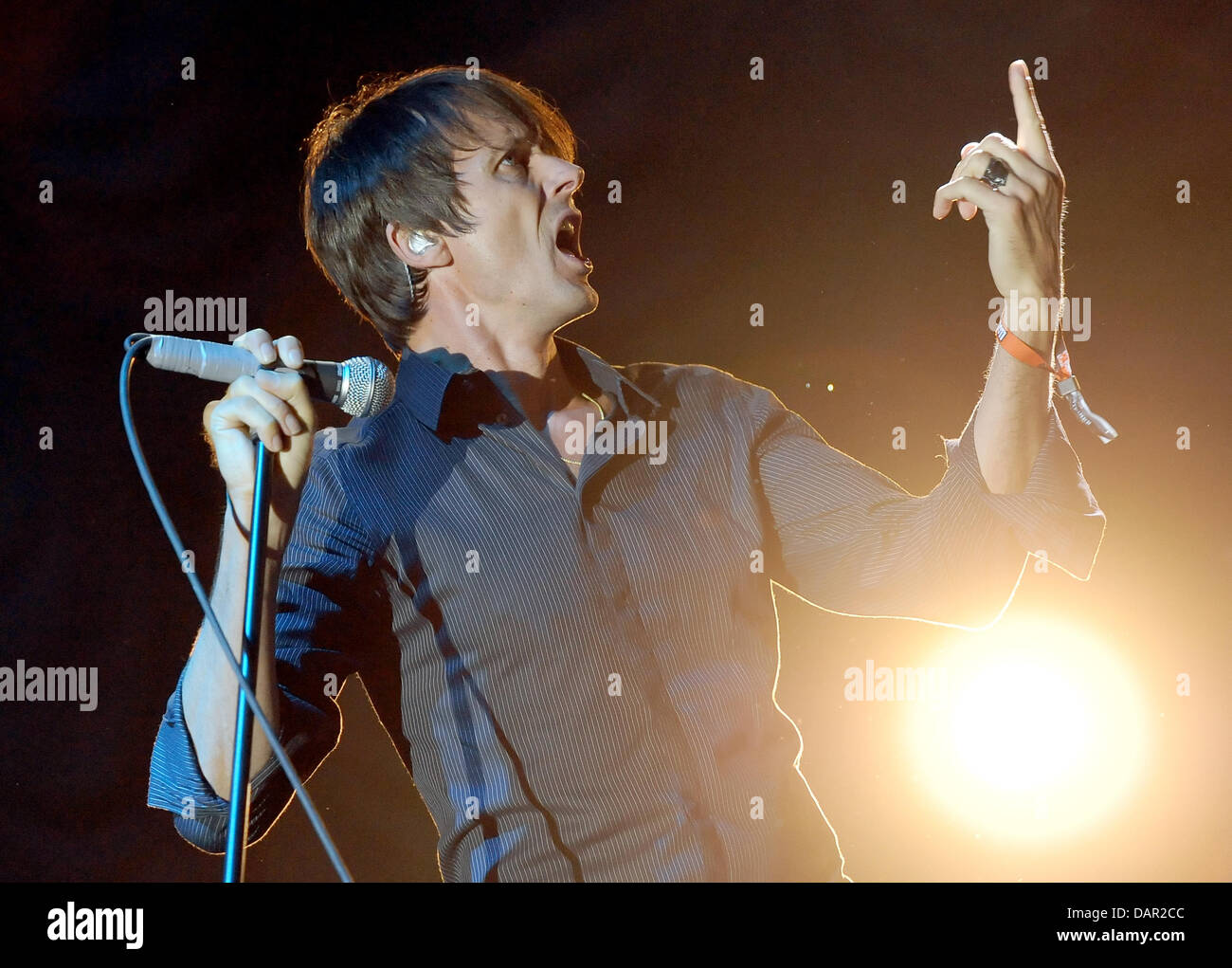Brett Anderson, singer of the British band Suede, performs during the ...