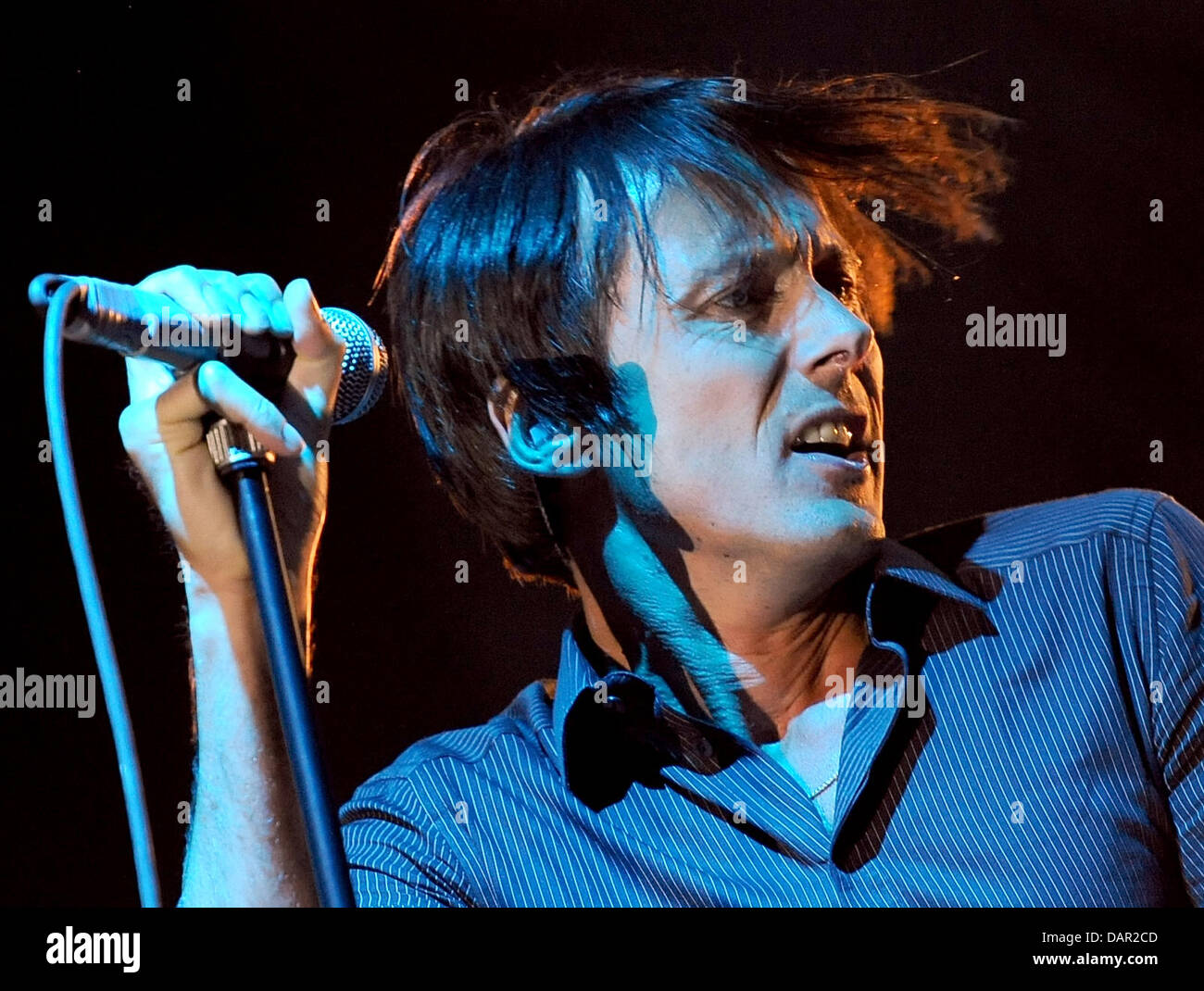 Brett Anderson, singer of the British band Suede, performs during the ...