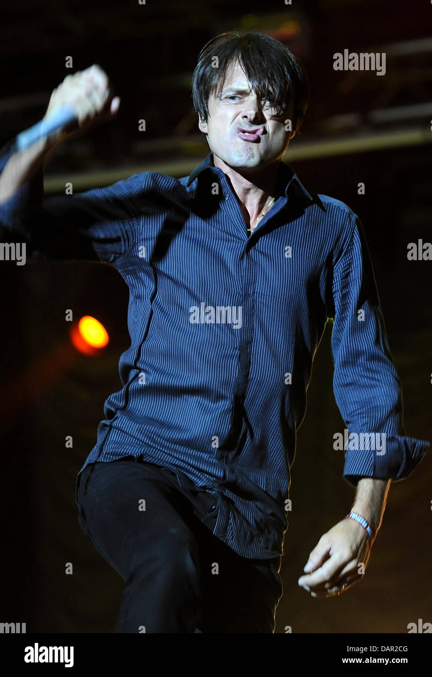 Brett Anderson, singer of the British band Suede, performs during the ...