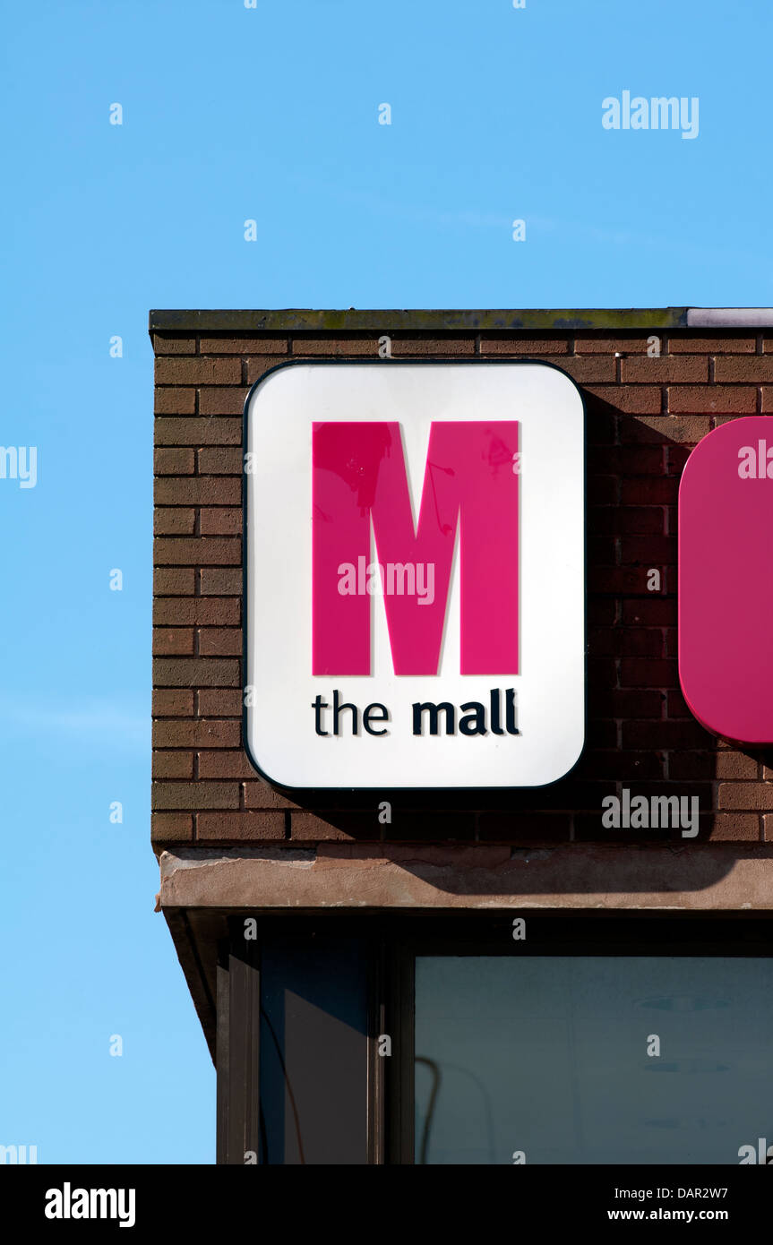 The Mall shopping centre sign, Sutton Coldfield, West Midlands, England ...
