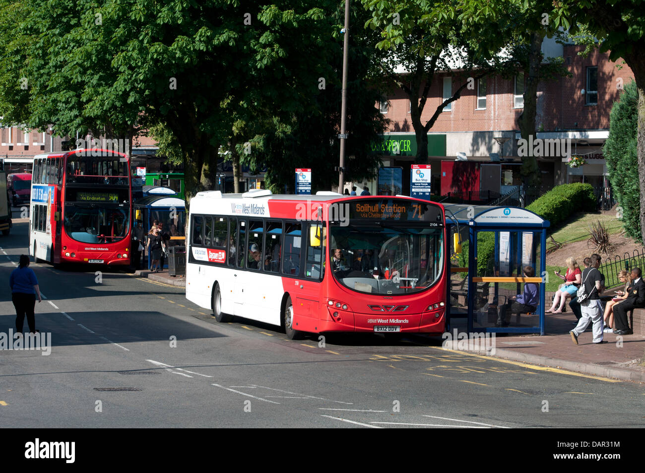 National Express West Midlands buses, Sutton Coldfield town centre, UK ...
