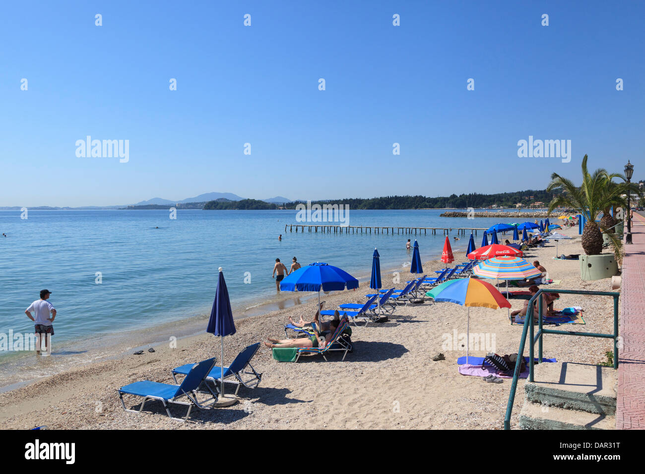 Ipsos beach on the North East coast of Corfu Stock Photo - Alamy