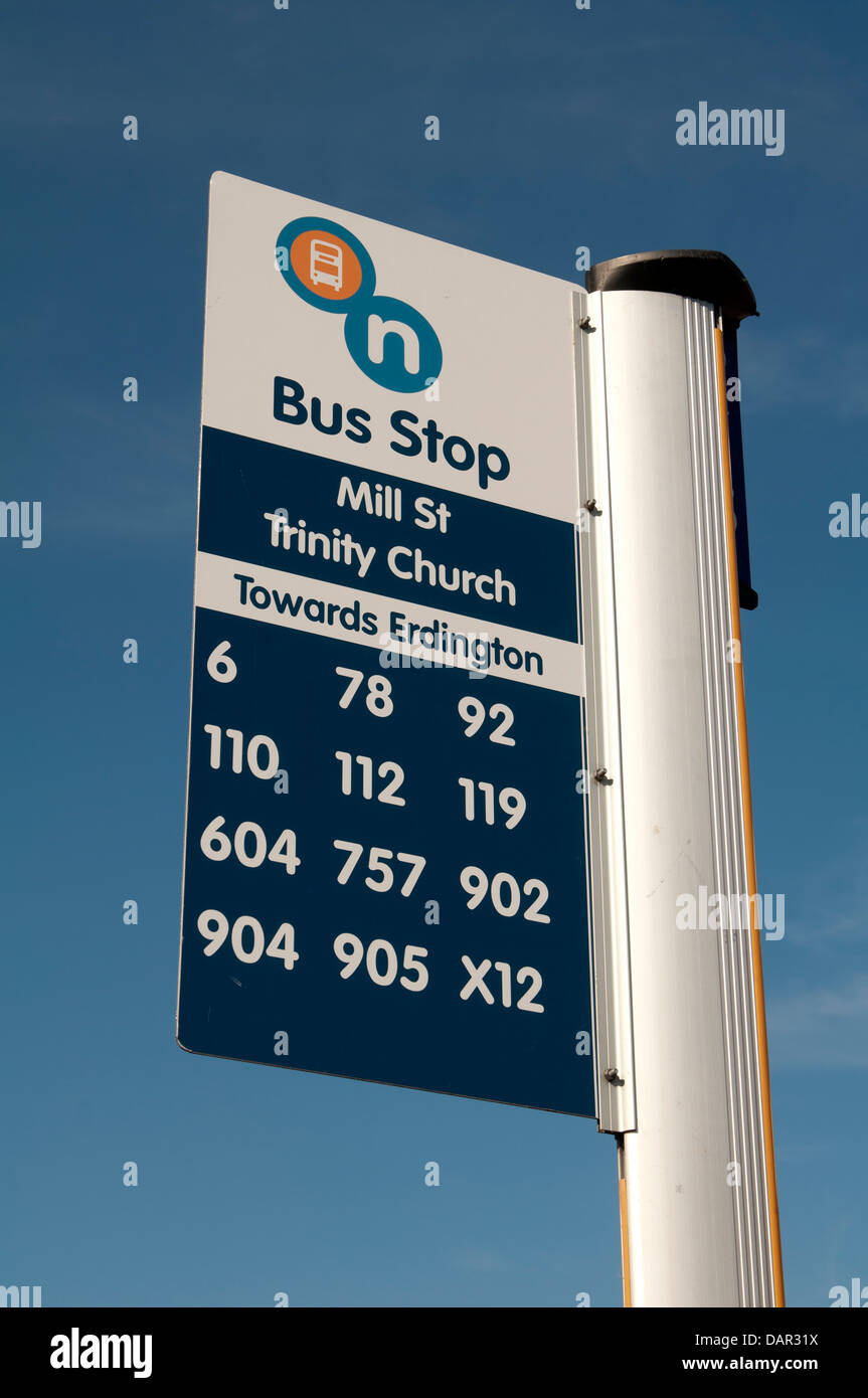 Bus stop in Sutton Coldfield town centre, UK Stock Photo - Alamy