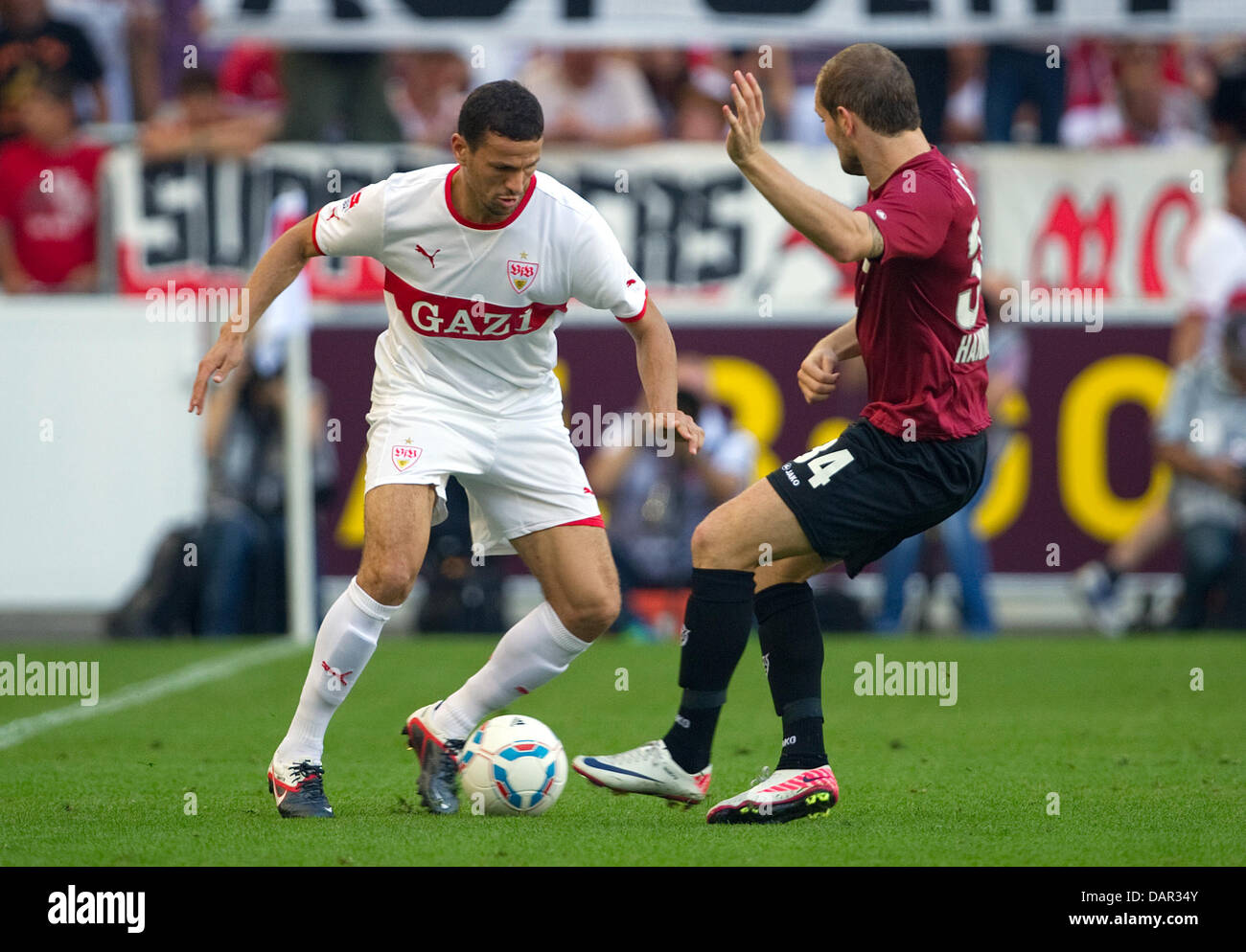 Stuttgart's Khalid Boulahrouz (L) and Konstantin Rausch vie for the ...