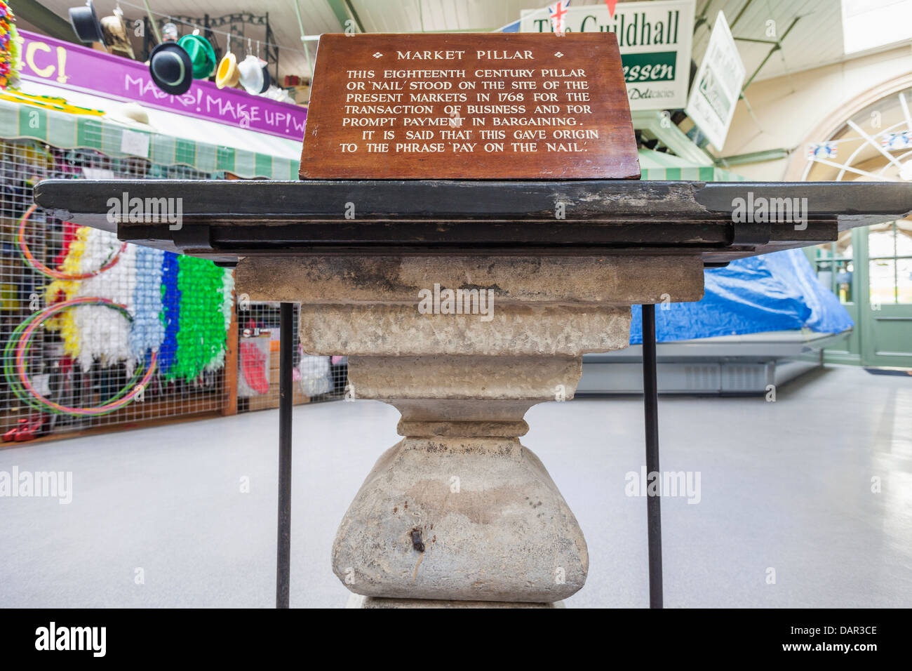 England, Somerset, Bath, Bath Market, The Market Pillar or "Nail ...