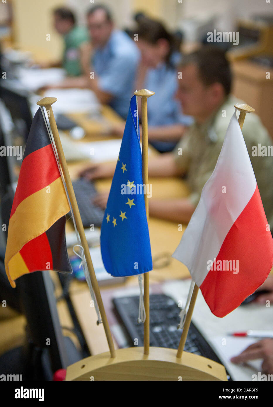 Polish police and customs officers work at the Center for German-Polish ...