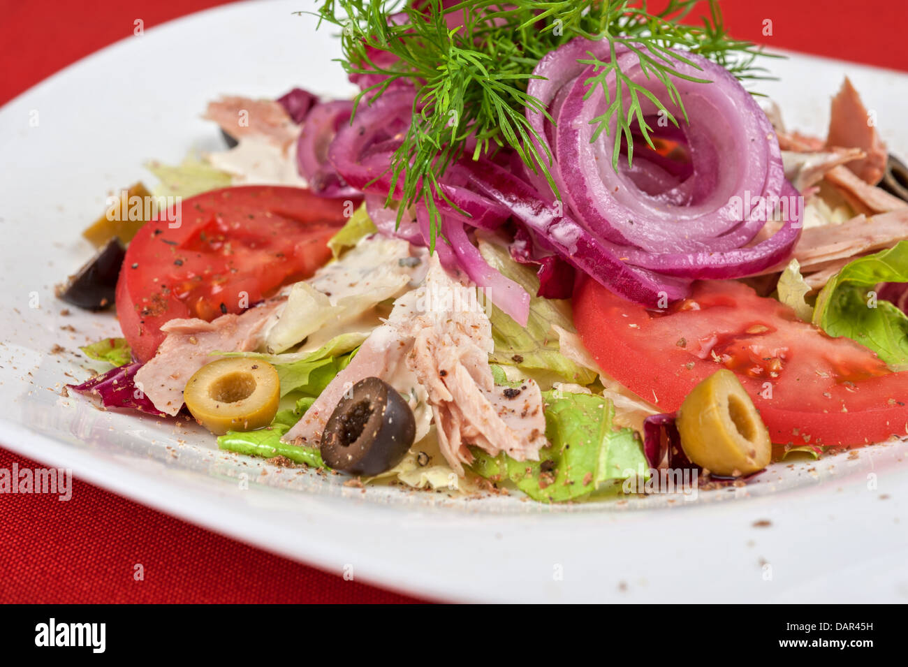 chicken meat filet salad Stock Photo - Alamy