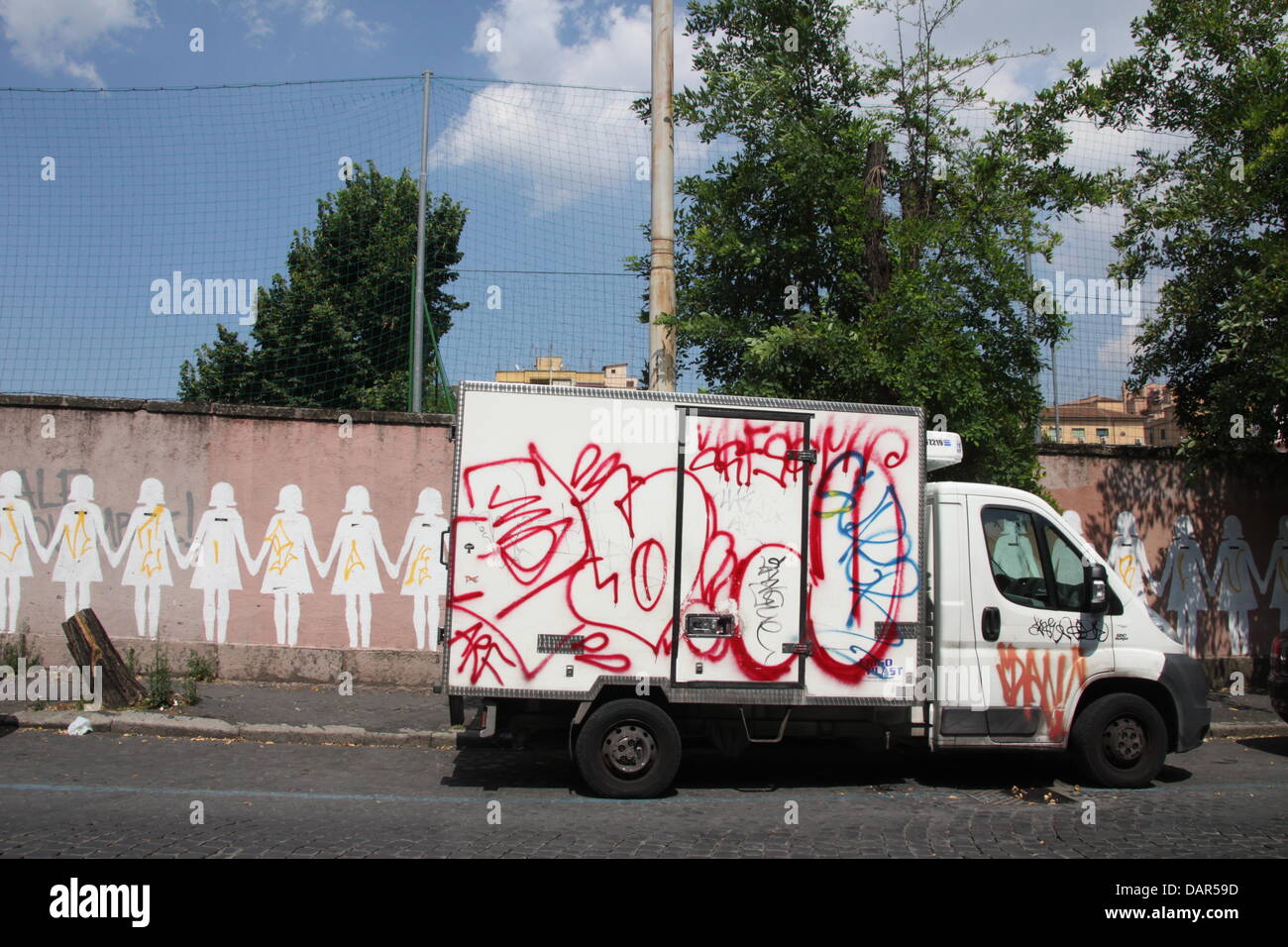 Rome, Italy 17th July 2013 - Stop Violence Against Women graffiti in ...