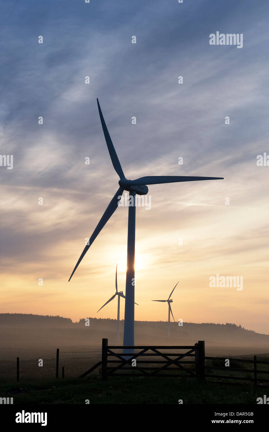 Wind Turbines at Green Rigg, nr Ridsdale, Northumberland, England Stock ...