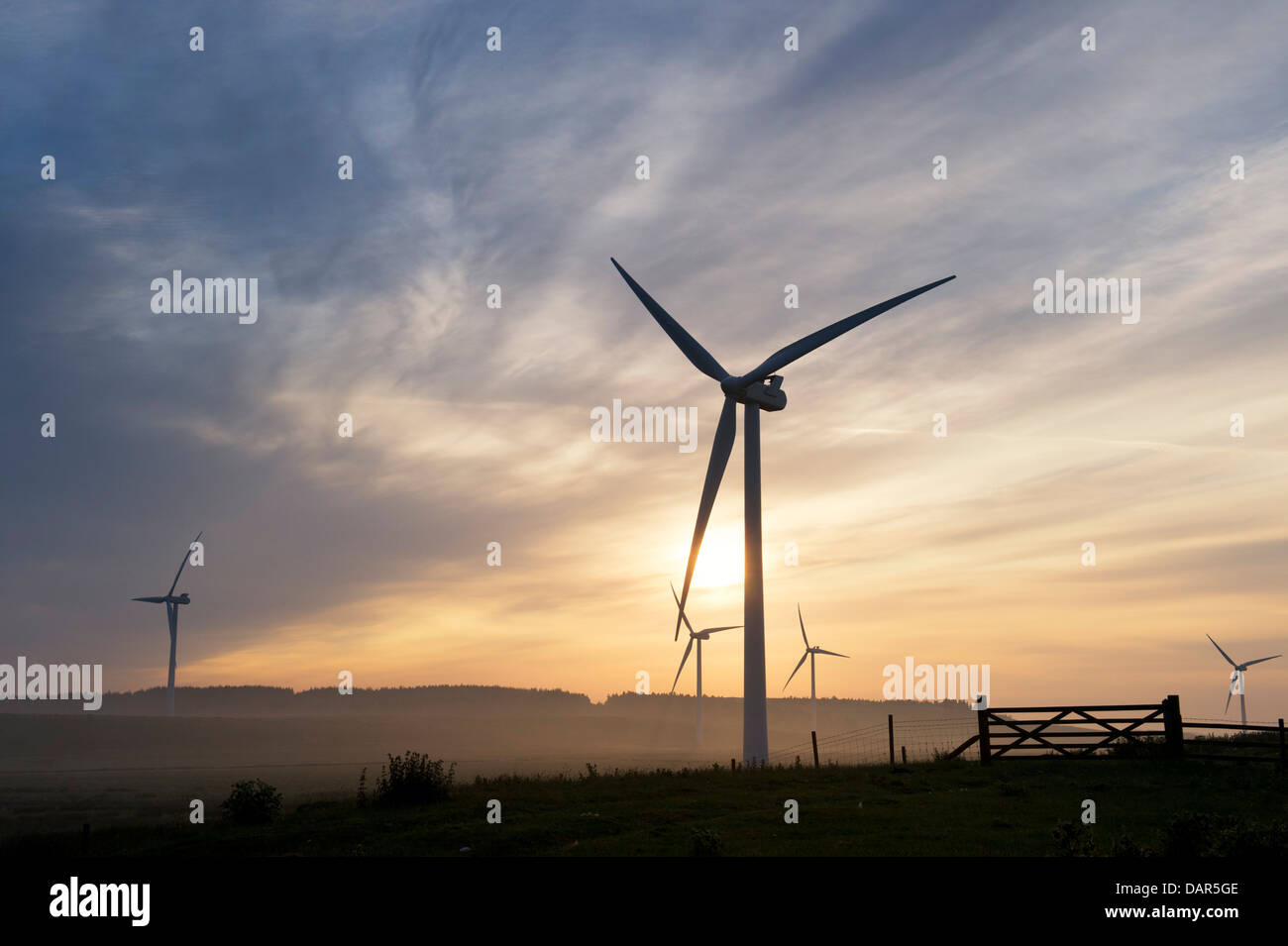 Wind Turbines at Green Rigg, nr Ridsdale, Northumberland, England Stock ...