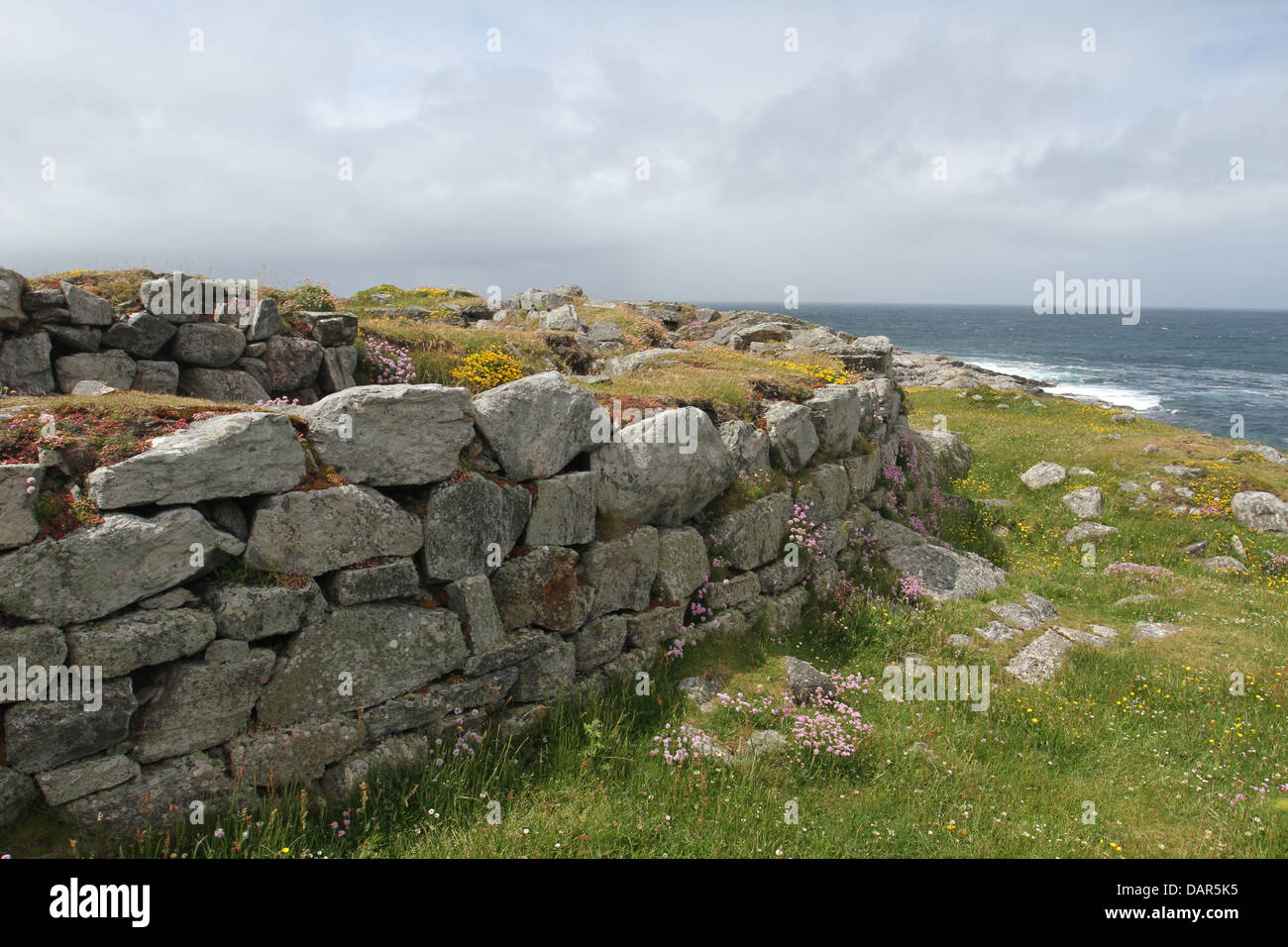 Ruin of Dun More Broch Isle of Tiree Scotland June 2013 Stock Photo - Alamy