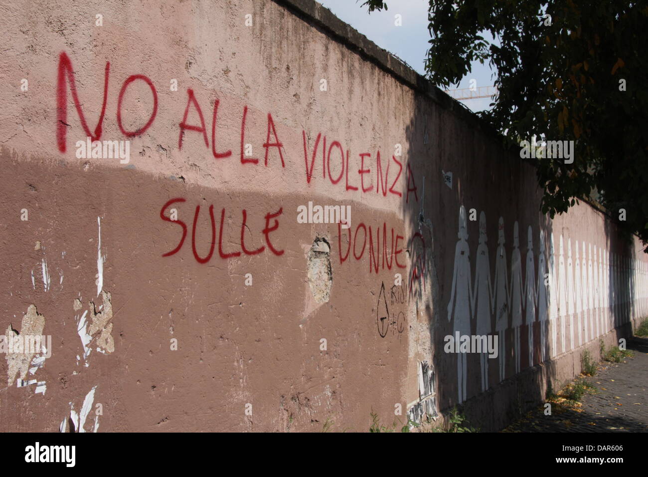 Rome, Italy 17th July 2013 - Stop Violence Against Women graffiti in ...