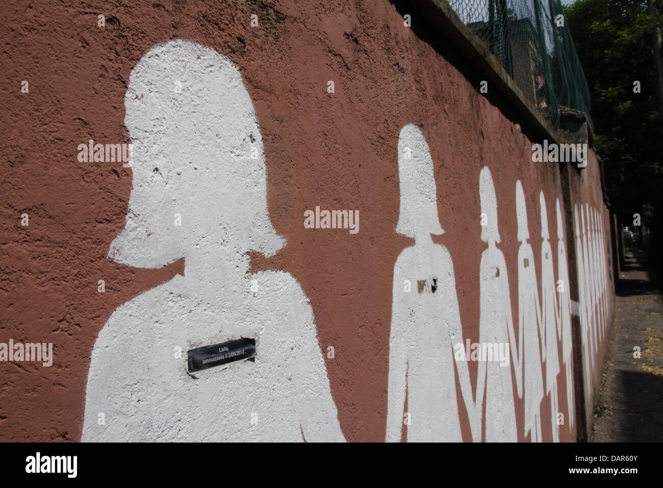 Rome, Italy 17th July 2013 - Stop Violence Against Women graffiti in ...