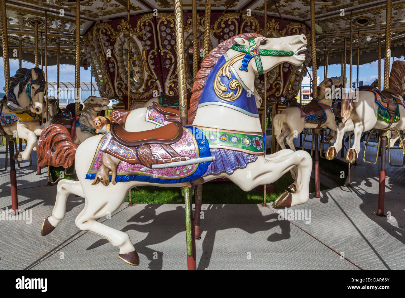 England, Somerset, Weston-Super-Mare, Carousel Horse Stock Photo - Alamy