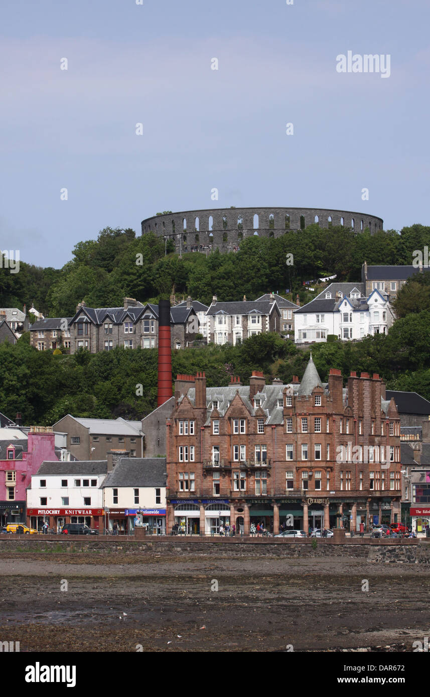 McCaig's tower and Oban waterfront Scotland July 2013 Stock Photo - Alamy
