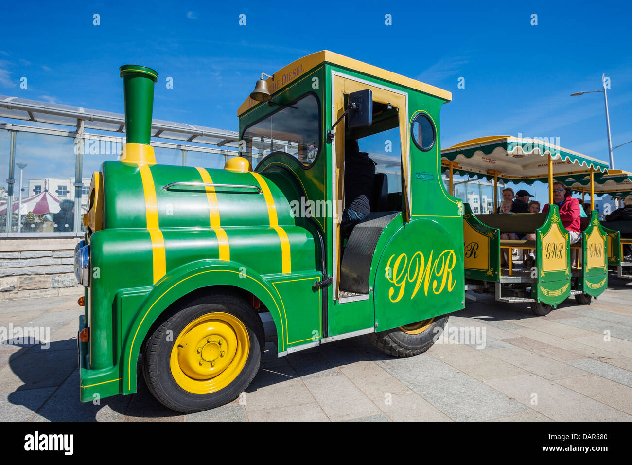 England, Somerset, Weston-Super-Mare, Seafront Train Stock Photo - Alamy