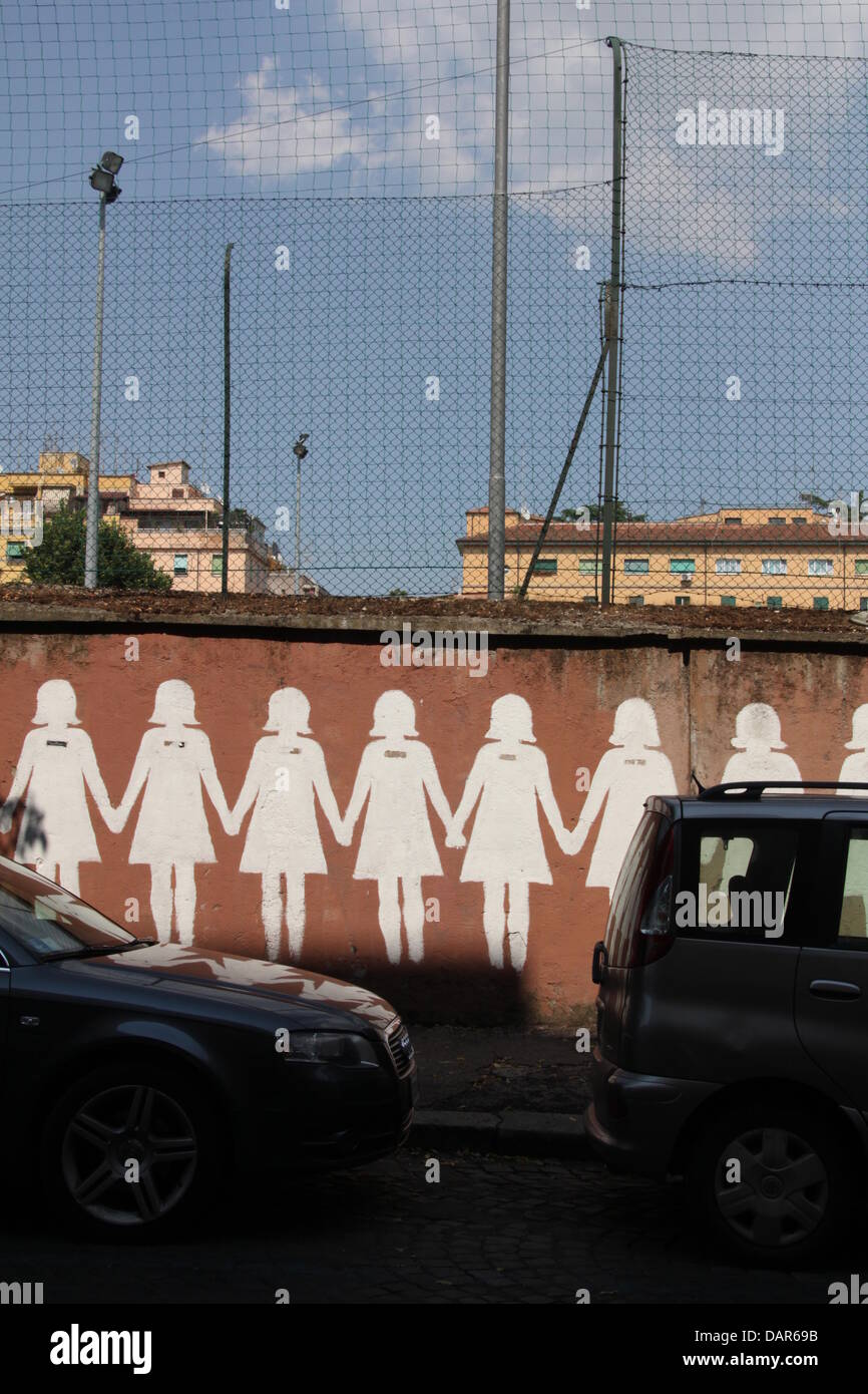 Rome, Italy 17th July 2013 - Stop Violence Against Women graffiti in ...