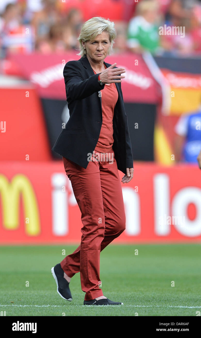German coach Silvia Neid walks on the field before the UEFA Women's ...