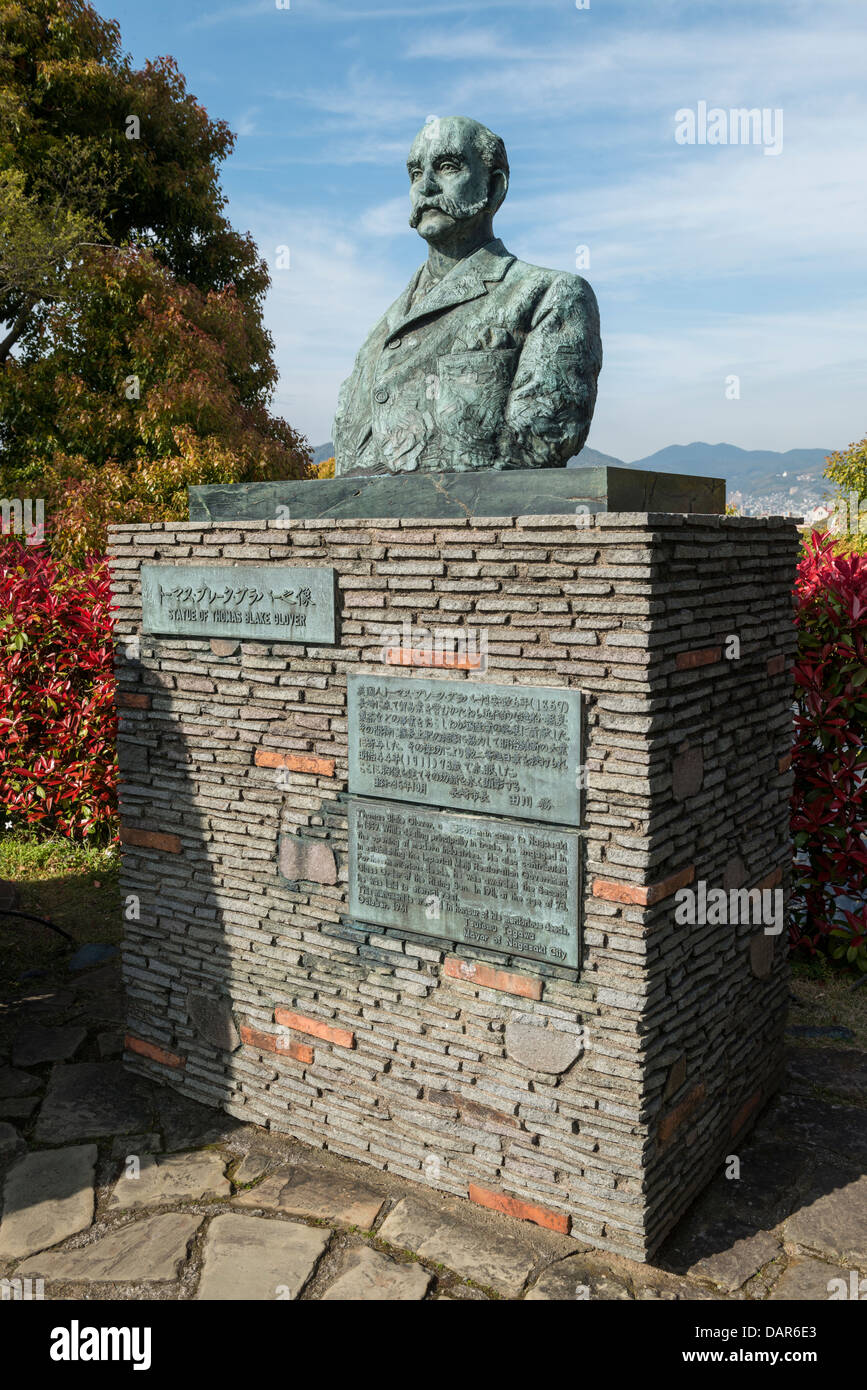 Bust of Thomas Blake Glover in Glover Gardens, Nagasaki Japan Stock ...