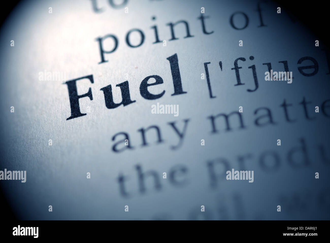 Fake Dictionary, Dictionary definition of the word Fuel Stock Photo - Alamy