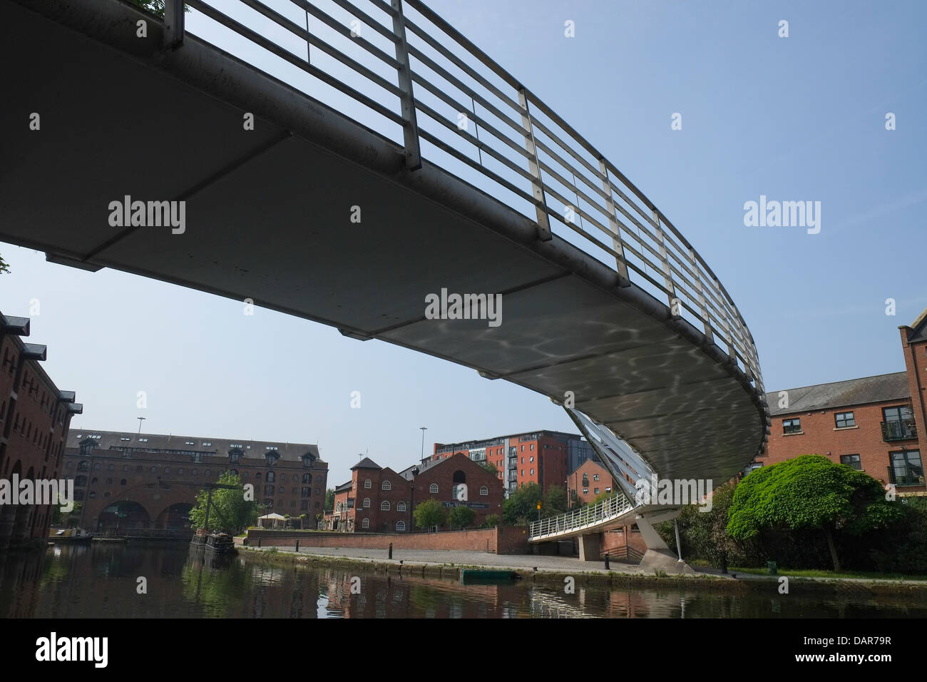England, Manchester, suspension bridge in Castlefield area Stock Photo ...