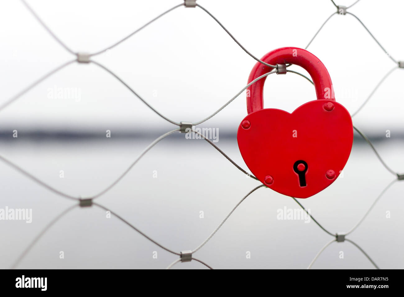 Heart shaped love padlock - beautiful wedding day custom. Shallow depth ...