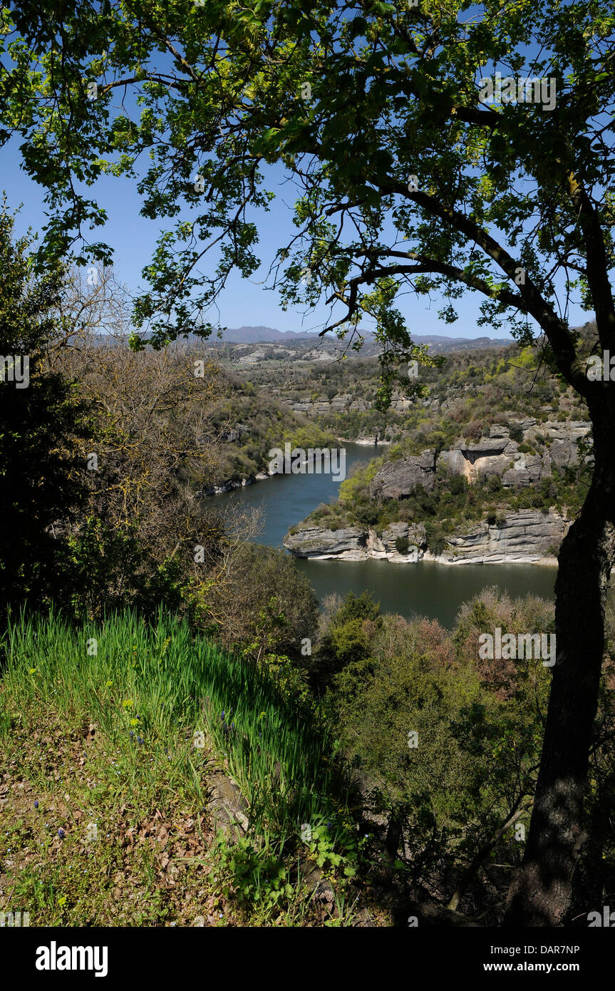 Landscape of the river Ter from Catalan Romanesque San Pedro de ...