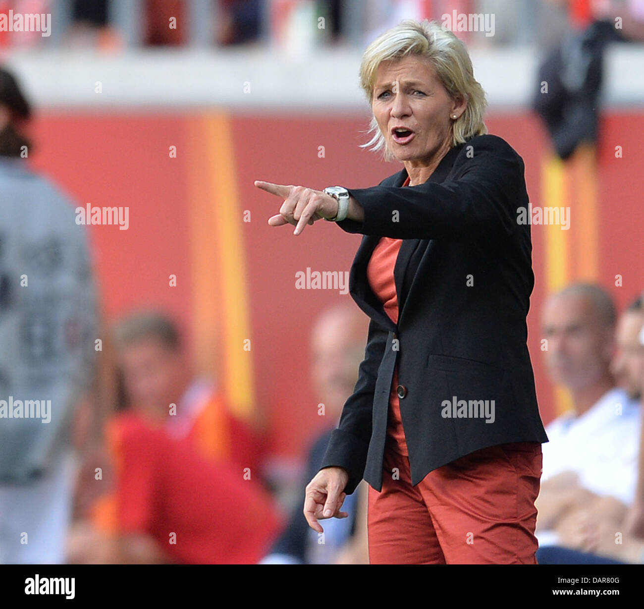 German coach Silvia Neid reacts during the UEFA Women's EURO 2013 Group ...