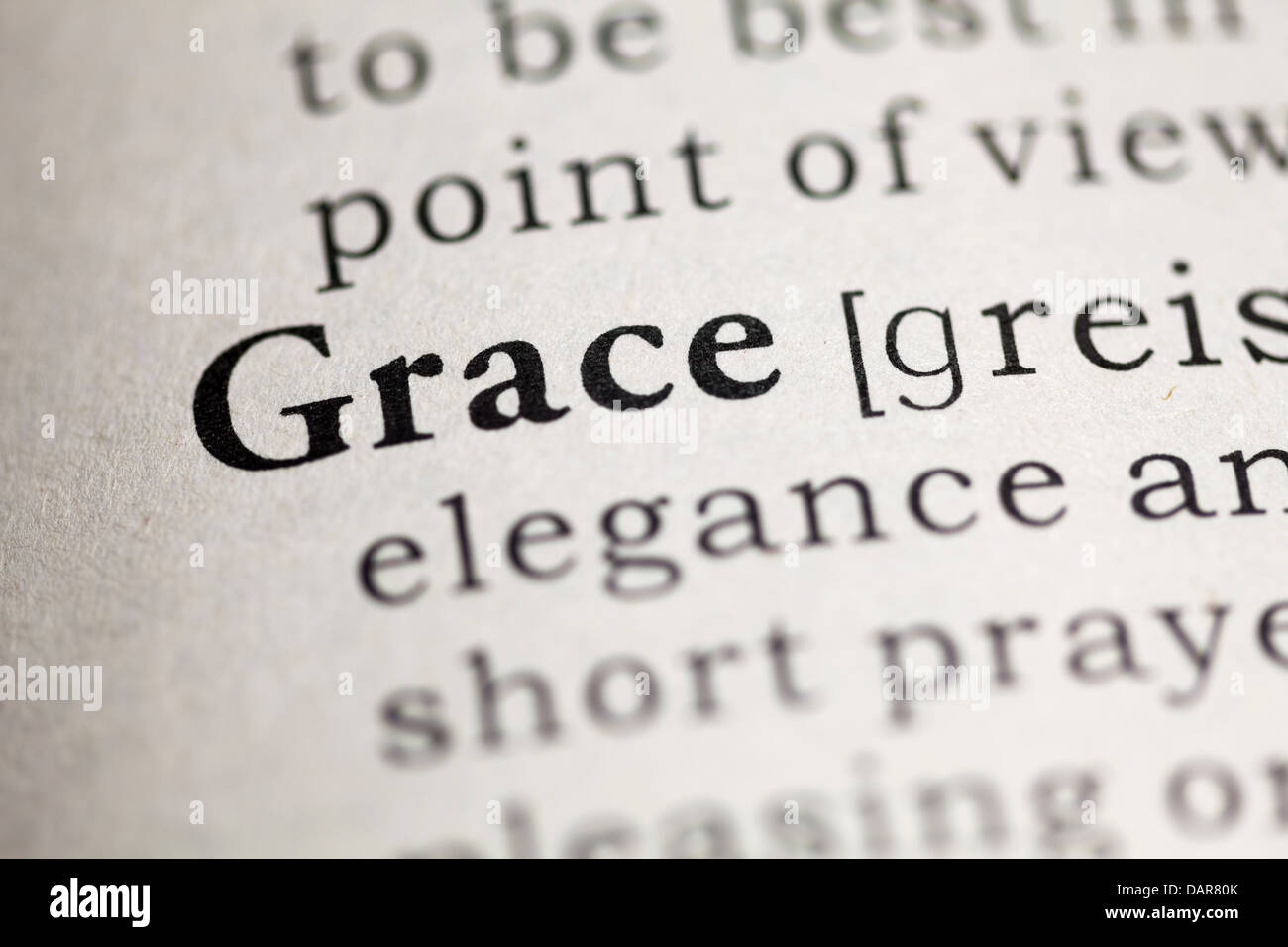 Fake Dictionary, Dictionary definition of the word Grace Stock Photo ...