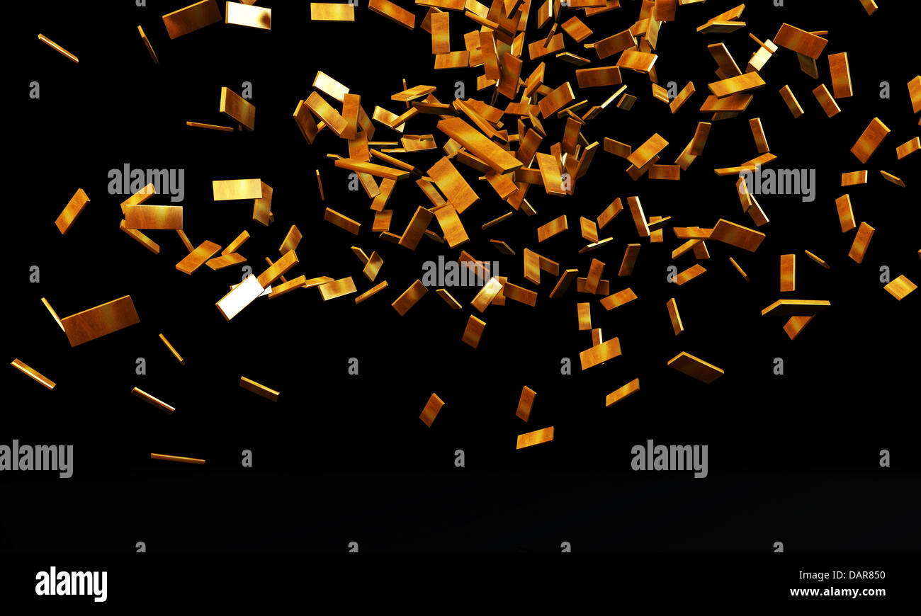Falling gold ingots treasure wealth hi-res stock photography and images - Alamy