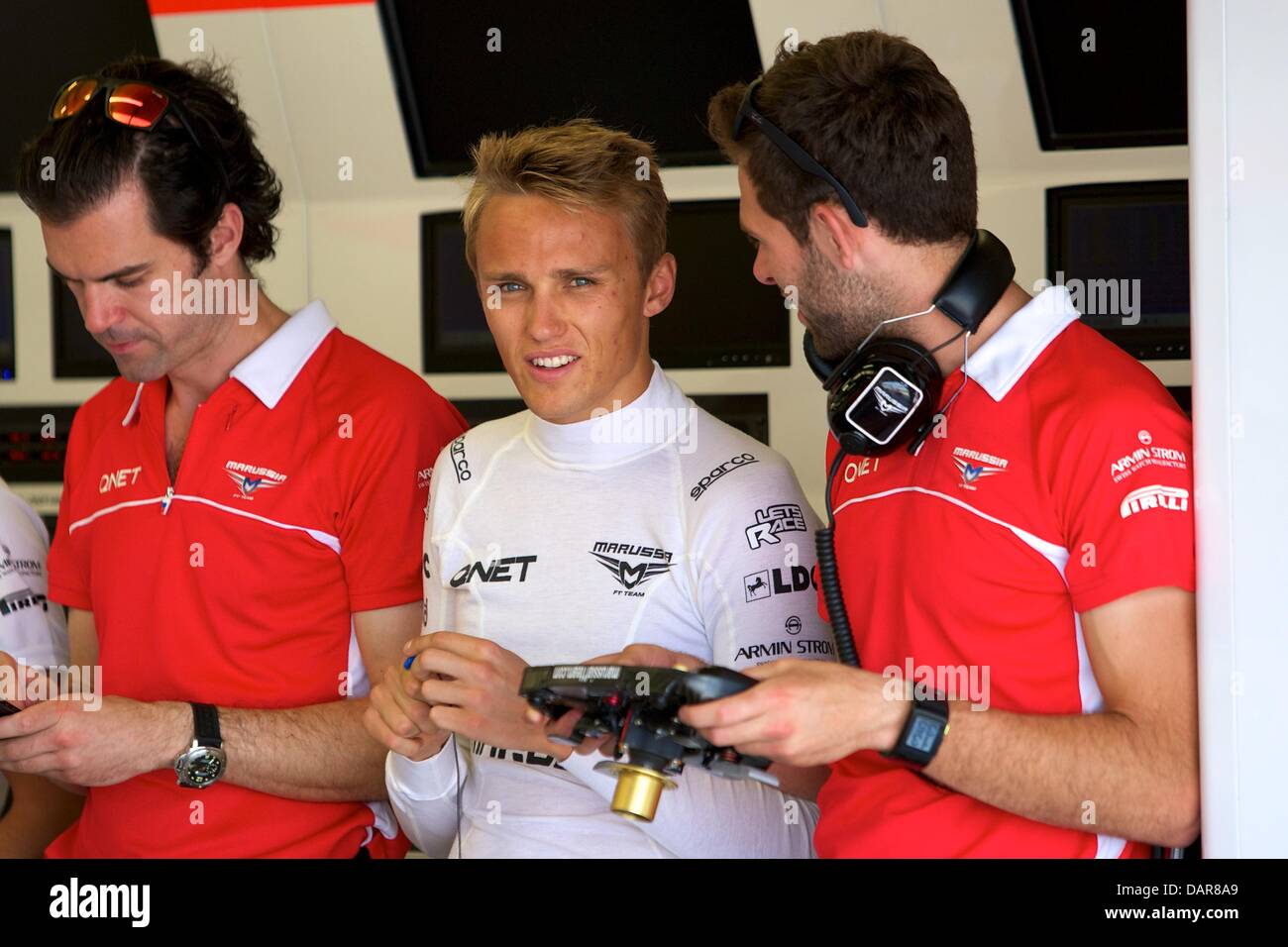 Silverstone, UK. 17th July, 2013. Marussia F1 Team driver Max Chilton ...