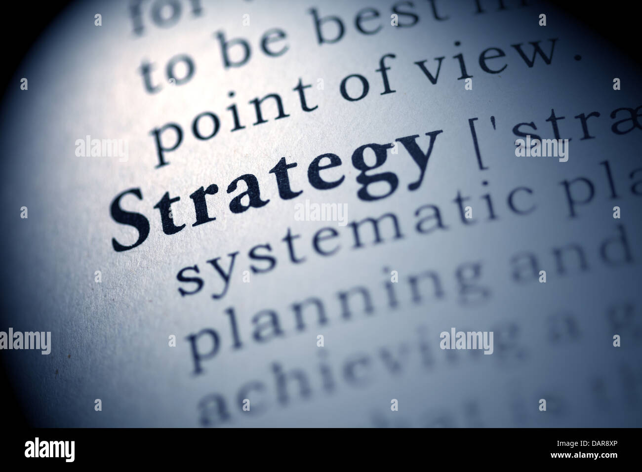 Fake Dictionary, Dictionary definition of the word Strategy Stock Photo ...