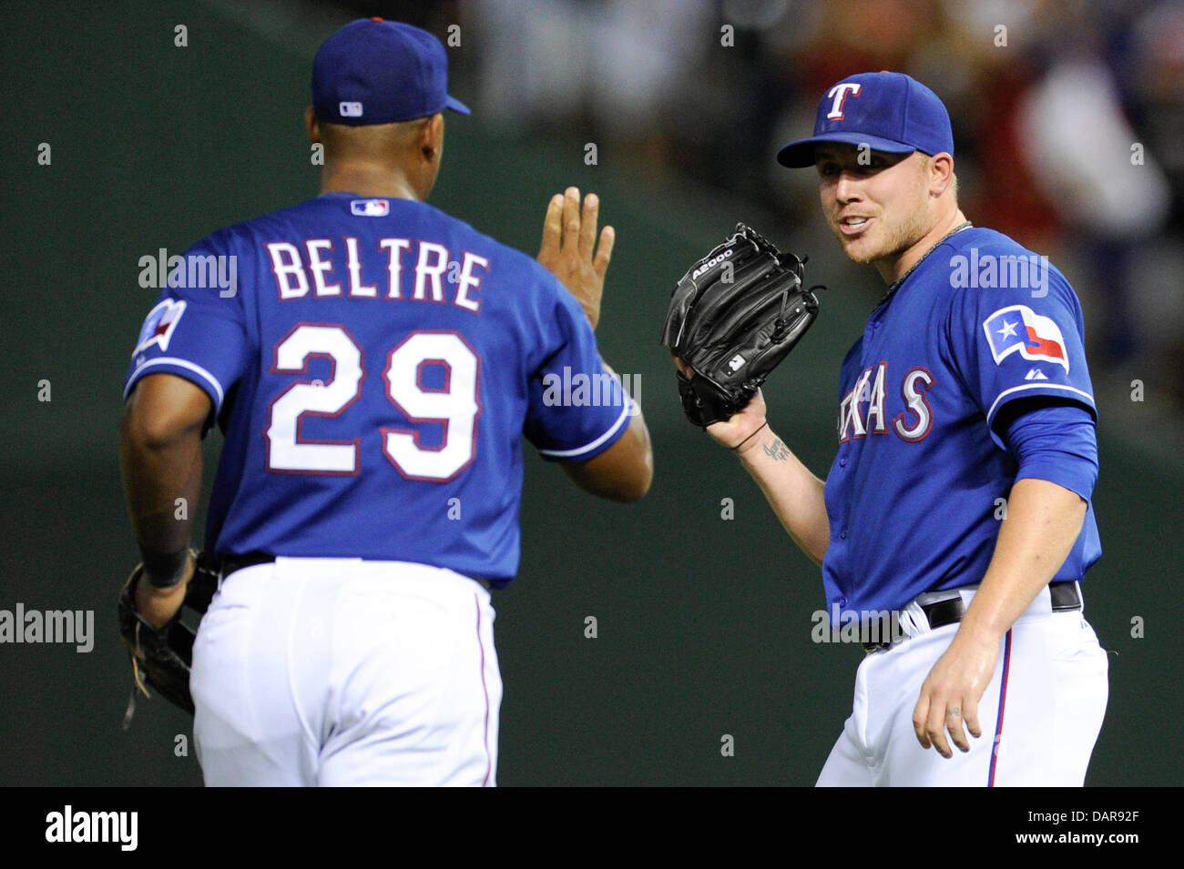 June 28, 2013 - Arlington, TX, USA - Texas Rangers' relief pitcher ...