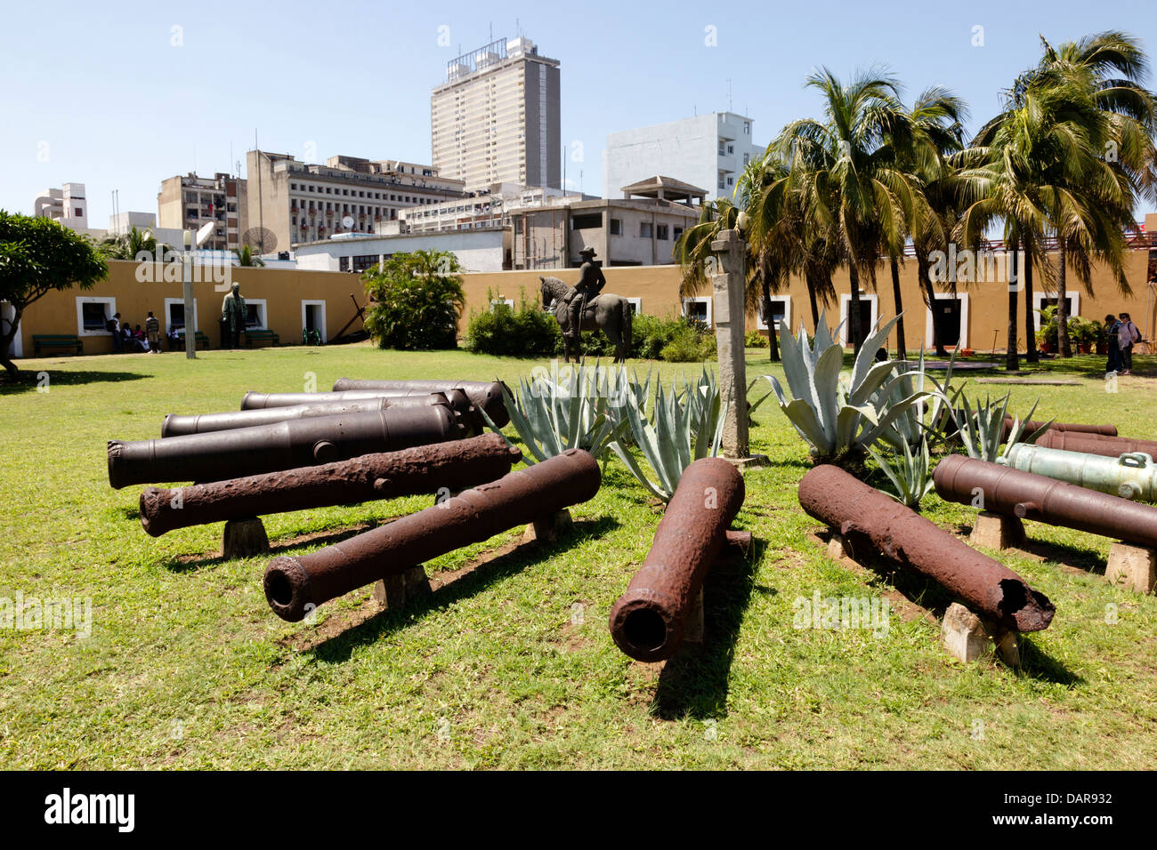 Africa, Mozambique, Maputo. Cannons in courtyard of the Old Fort Stock ...